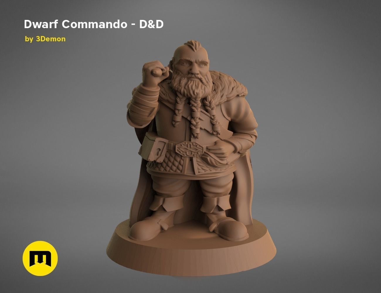 Dwarf Commando - DnD Set 3D model 3D printable | CGTrader