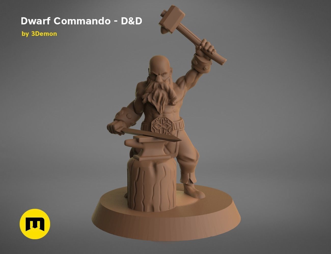 Dwarf Commando - DnD Set 3D model 3D printable | CGTrader