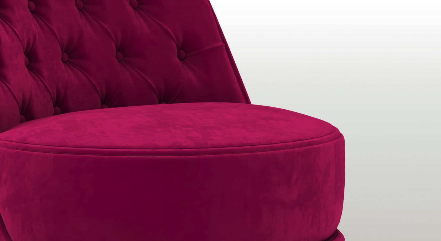 Velvet Chesterfield Chair in Bourbon Color 3D model | CGTrader