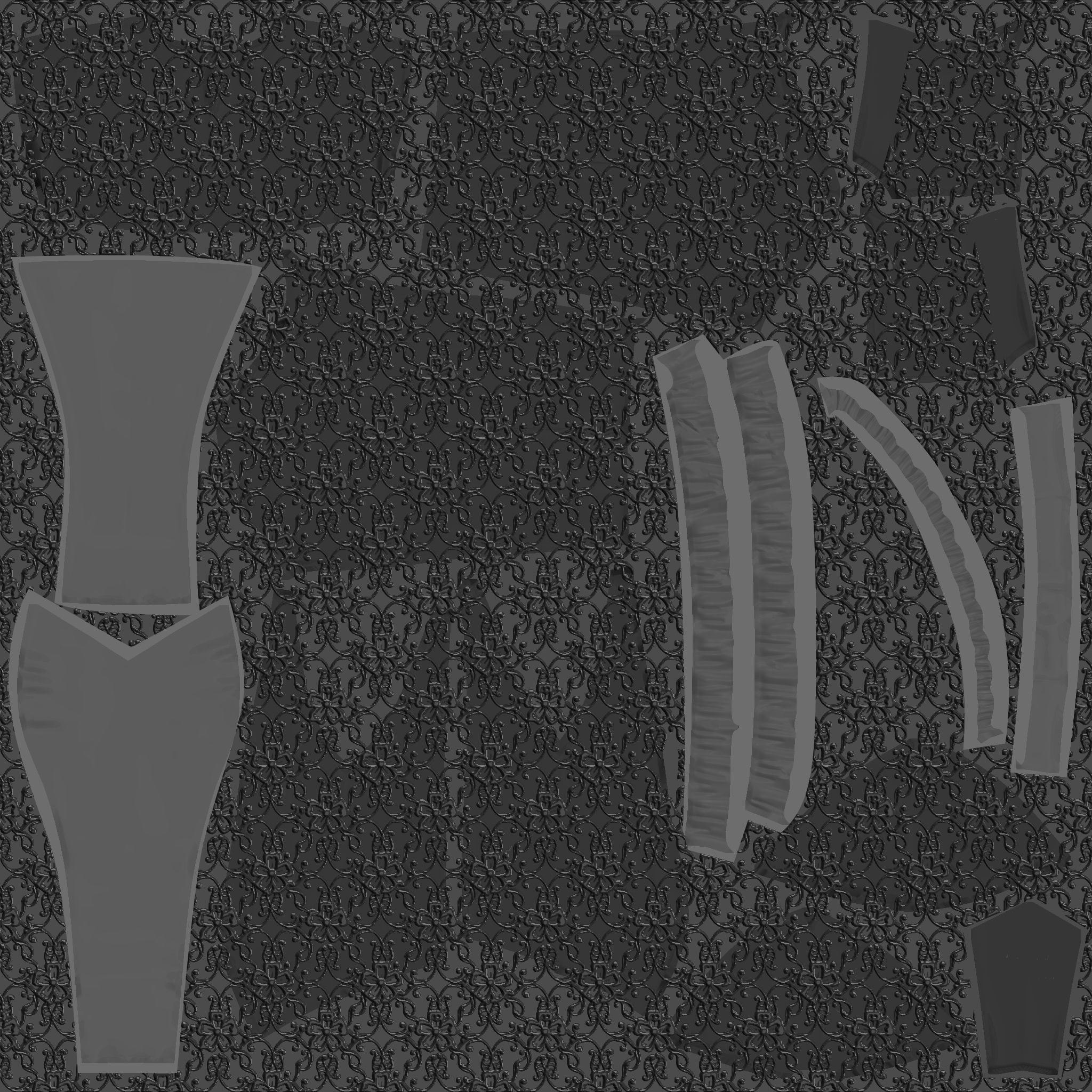 3D model Goth Style Lace See Through Corset Top With Under-body Effect ...