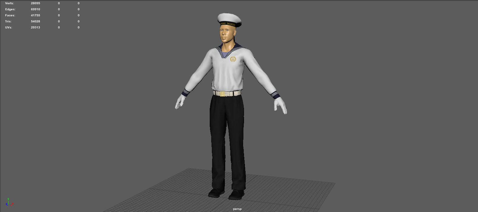 SUIT SAILOR 3D model | CGTrader