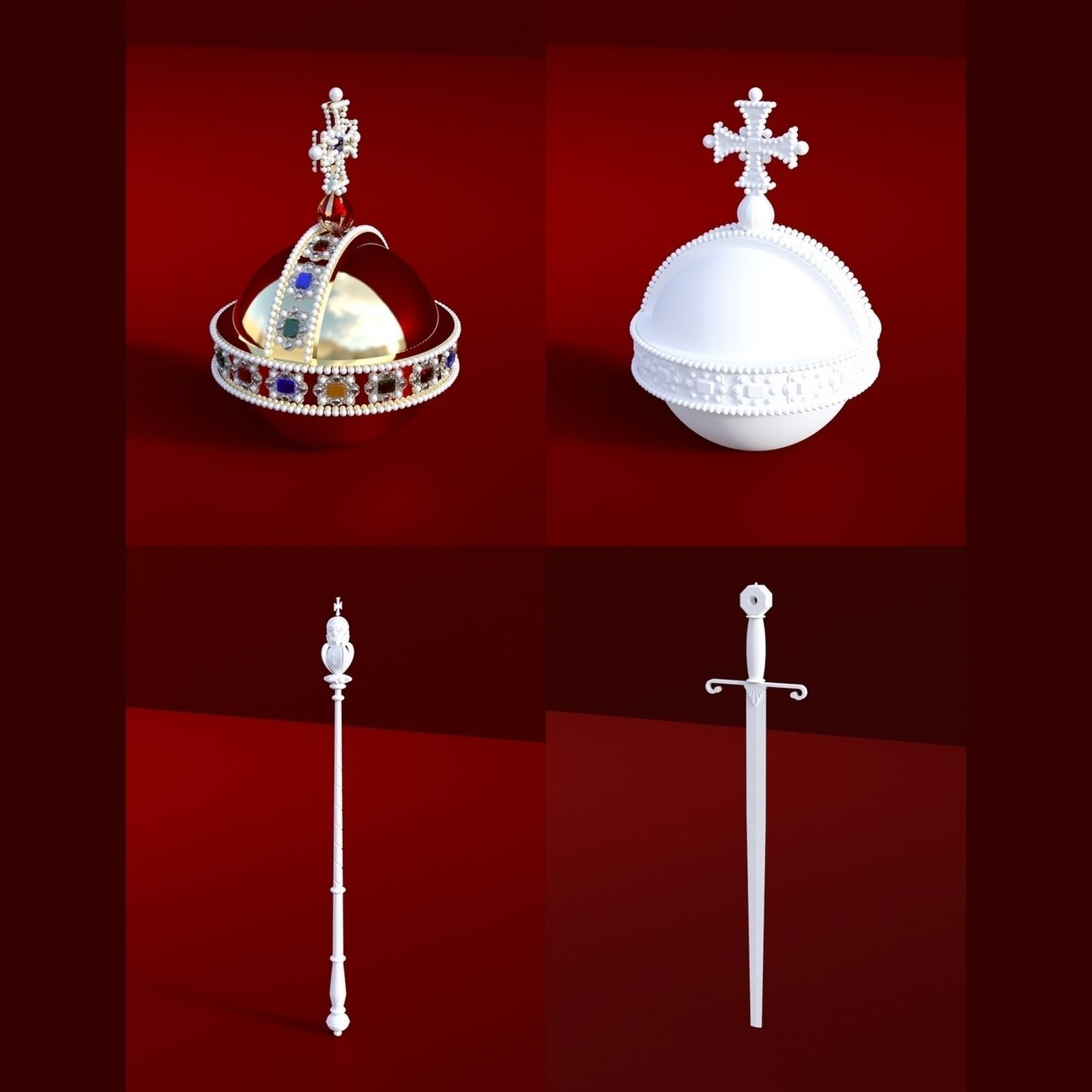 Royal Orb Sceptre and Sword for DAZ Studio 3D model rigged | CGTrader
