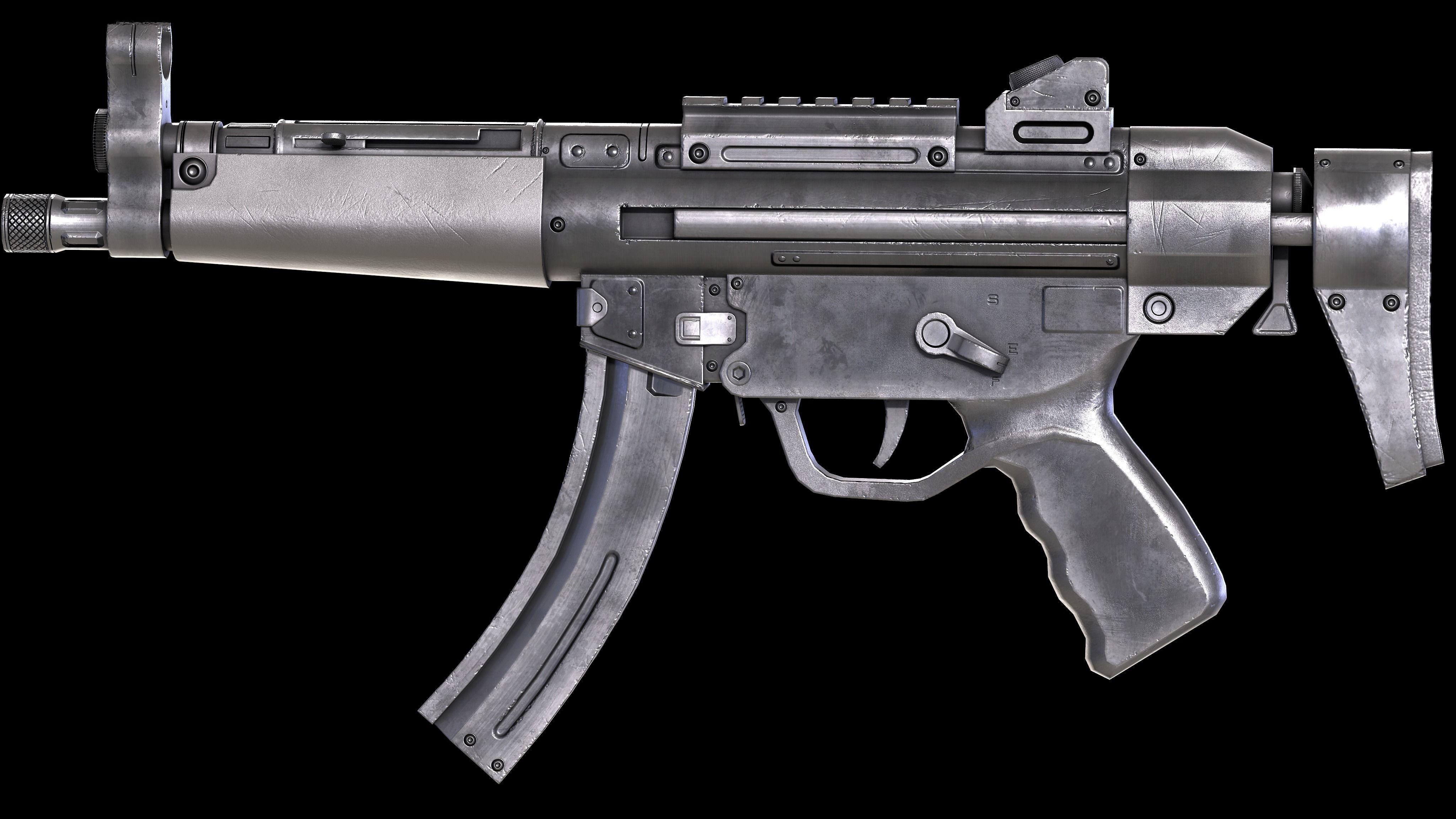 3D model MP5 SMG PBR Worn VR / AR / low-poly | CGTrader