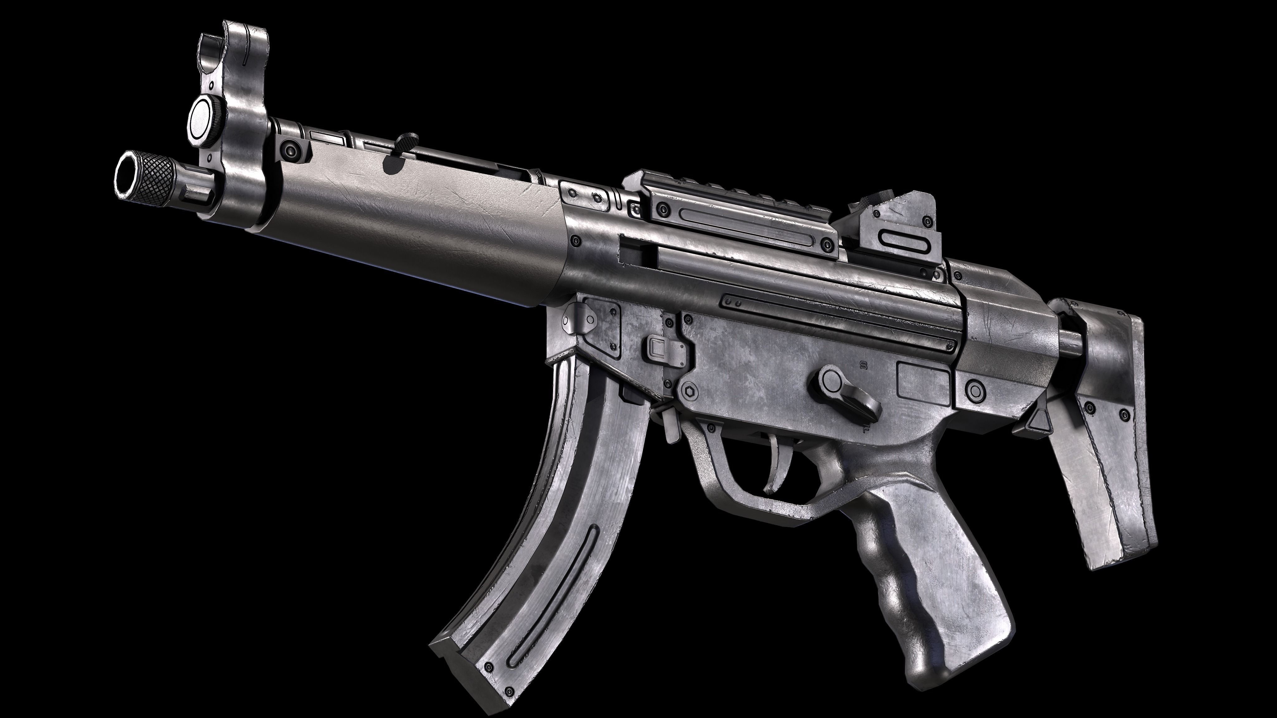 3D model MP5 SMG PBR Worn VR / AR / low-poly | CGTrader