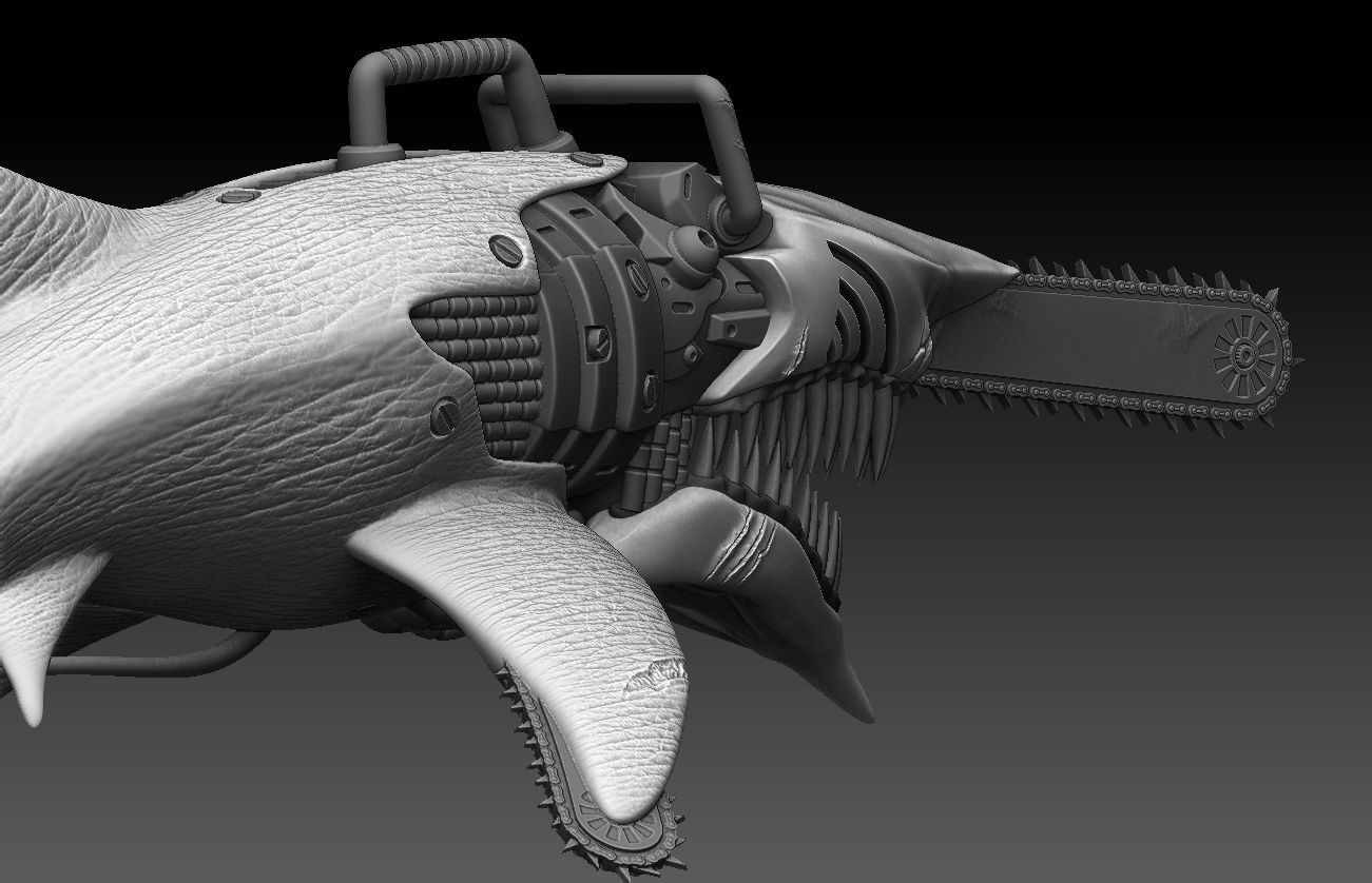 chainsaw shark 3D model 3D printable | CGTrader