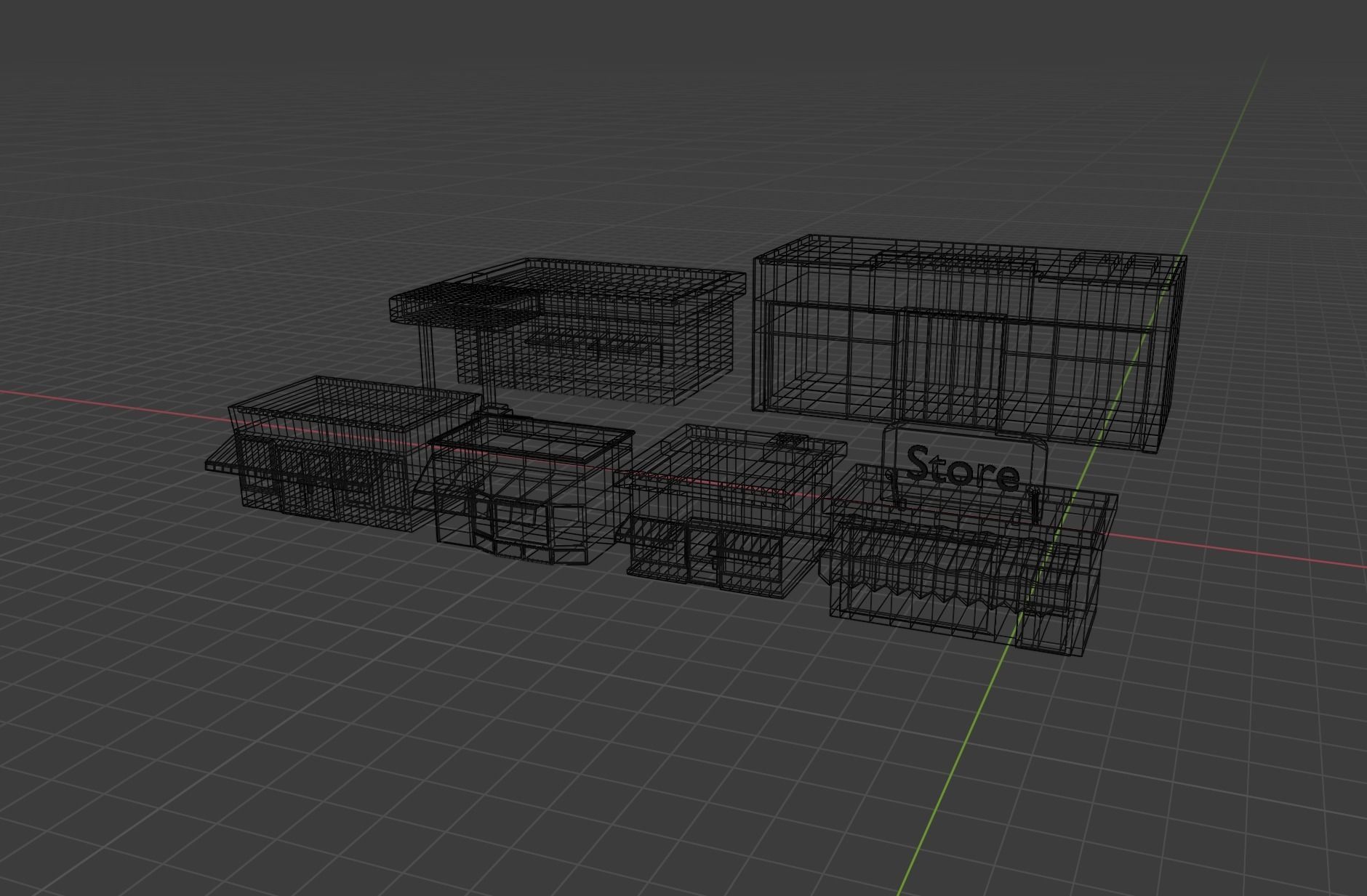 3D model low poly stores pack VR / AR / low-poly | CGTrader