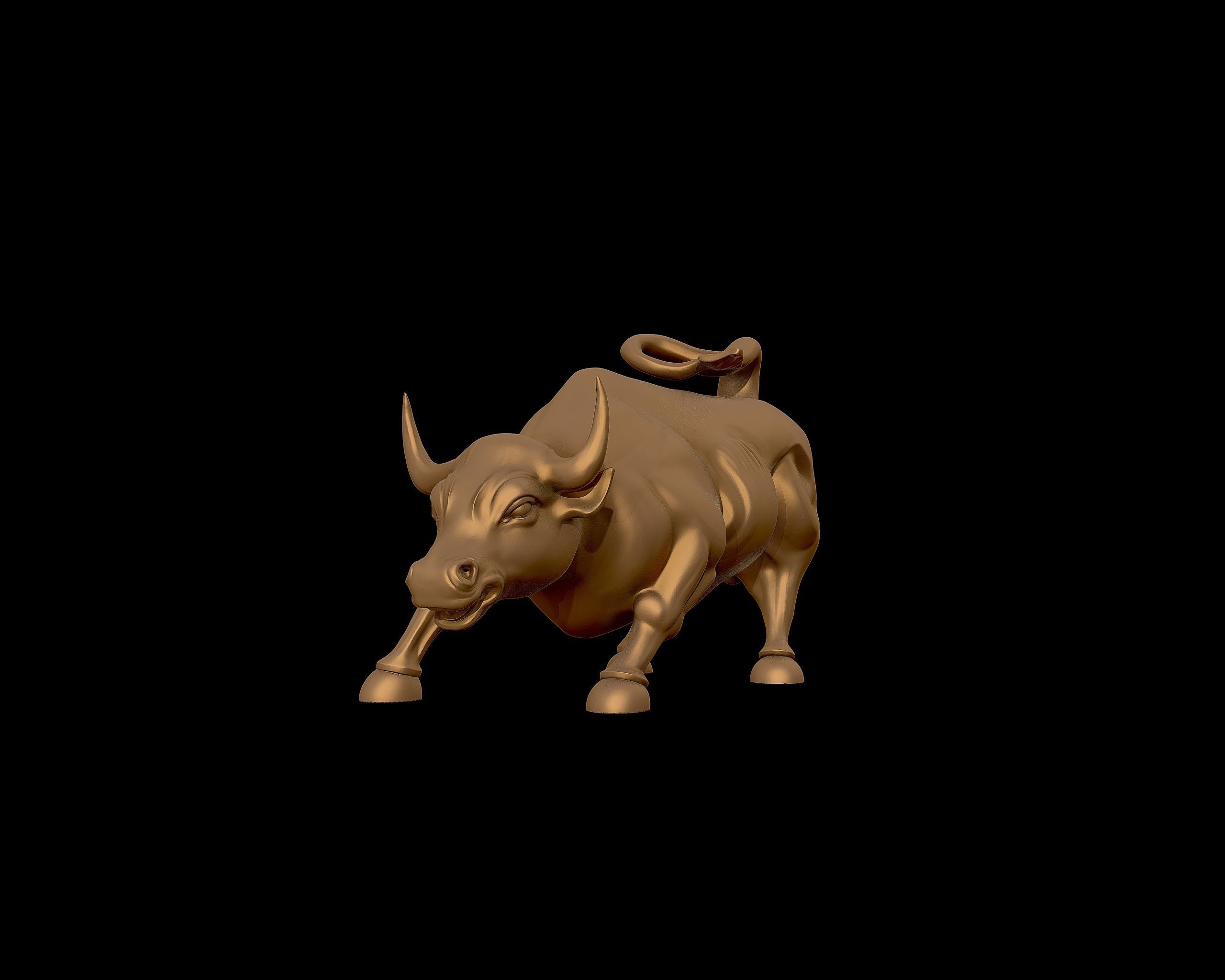 Charging Bull sculpture 3D model 3D printable | CGTrader