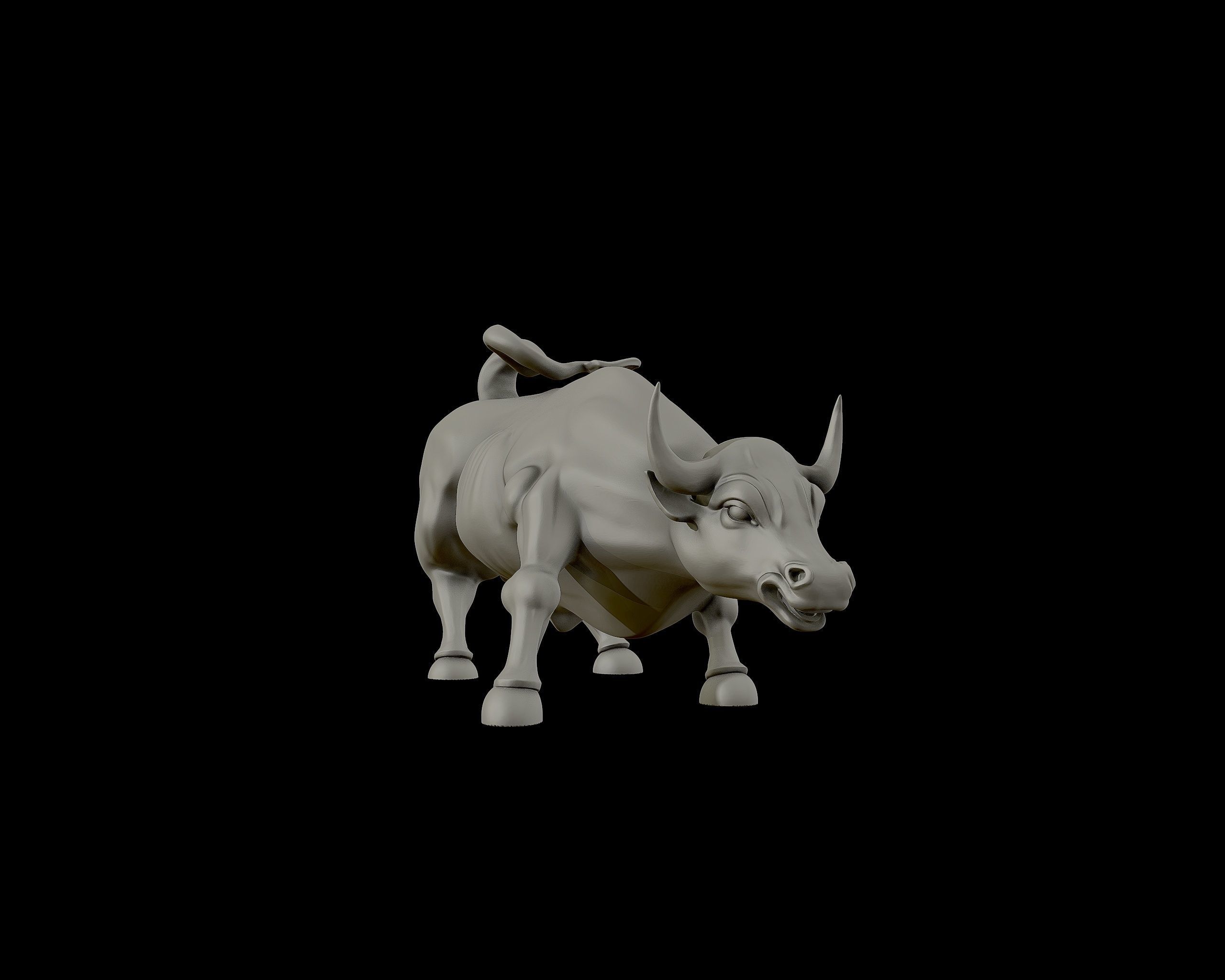 Charging Bull sculpture 3D model 3D printable | CGTrader