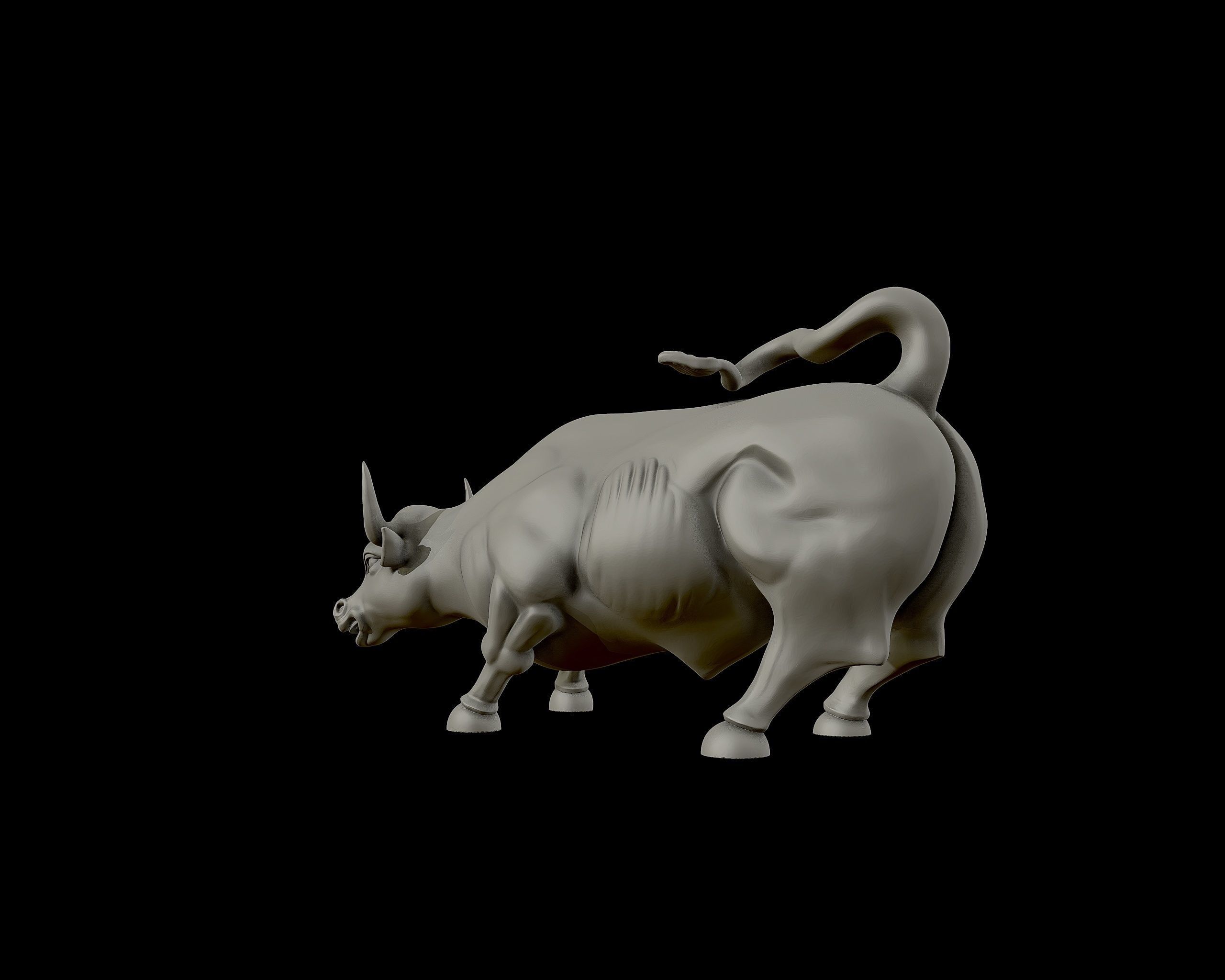 Charging Bull sculpture 3D model 3D printable | CGTrader