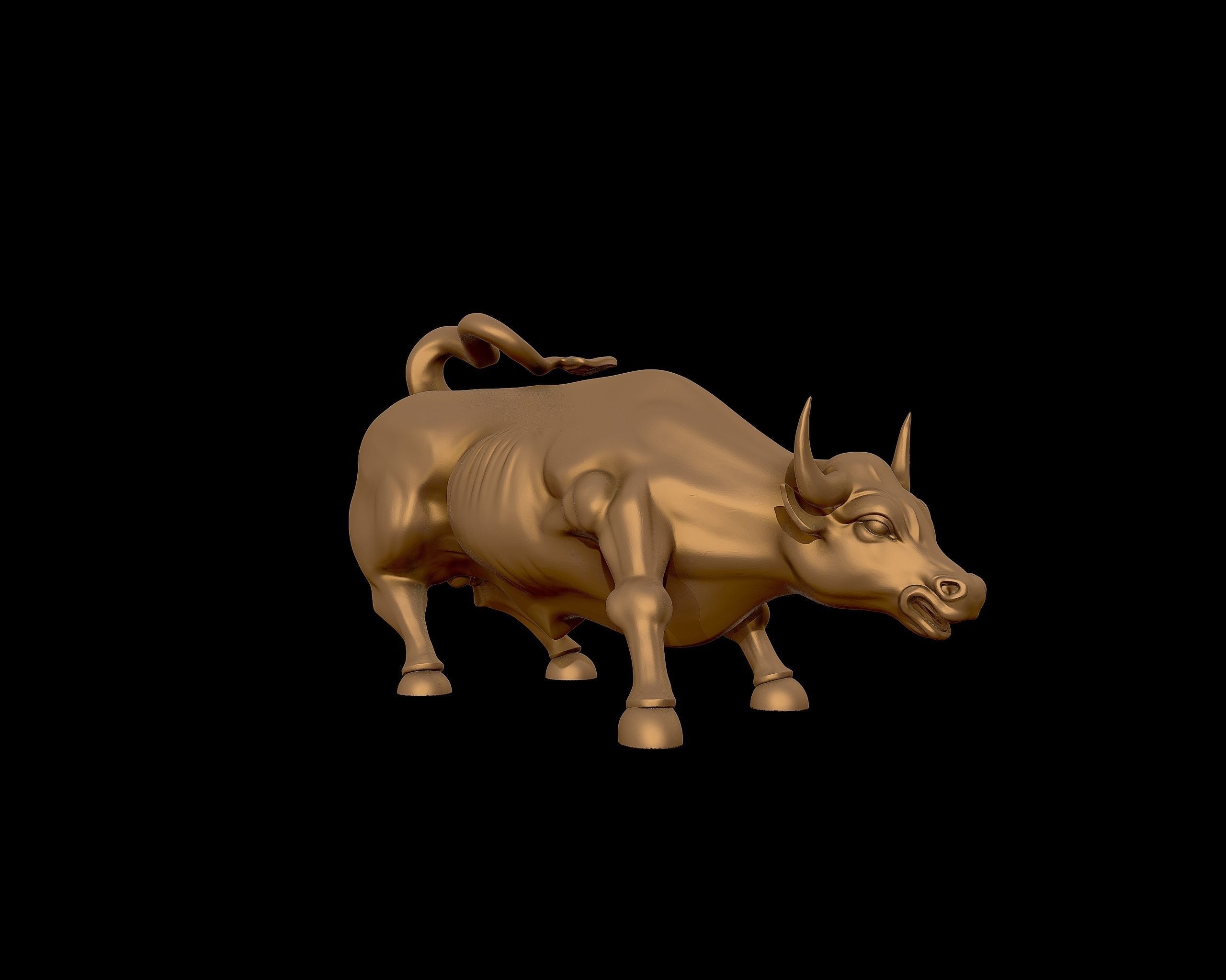 Charging Bull sculpture 3D model 3D printable | CGTrader
