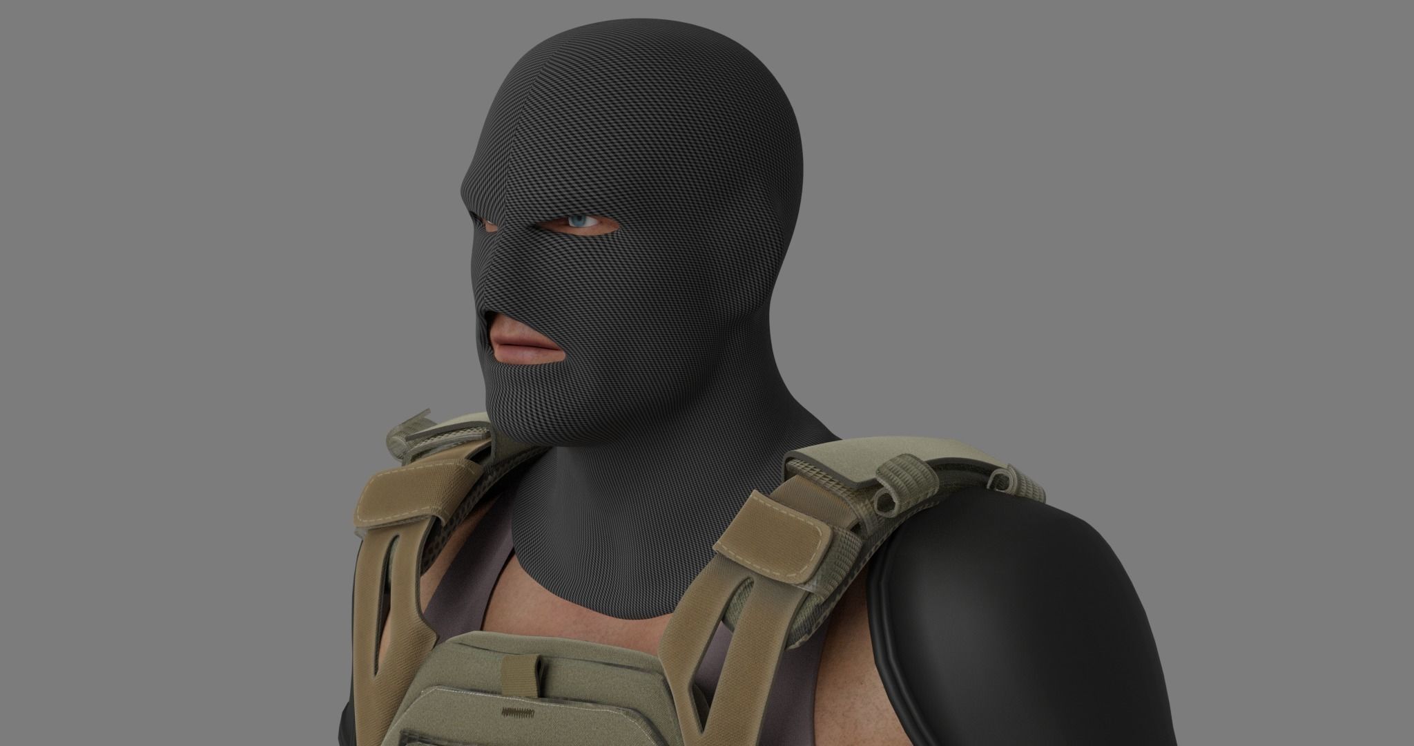 Terrorist Model soldier wearing mask 3D model | CGTrader