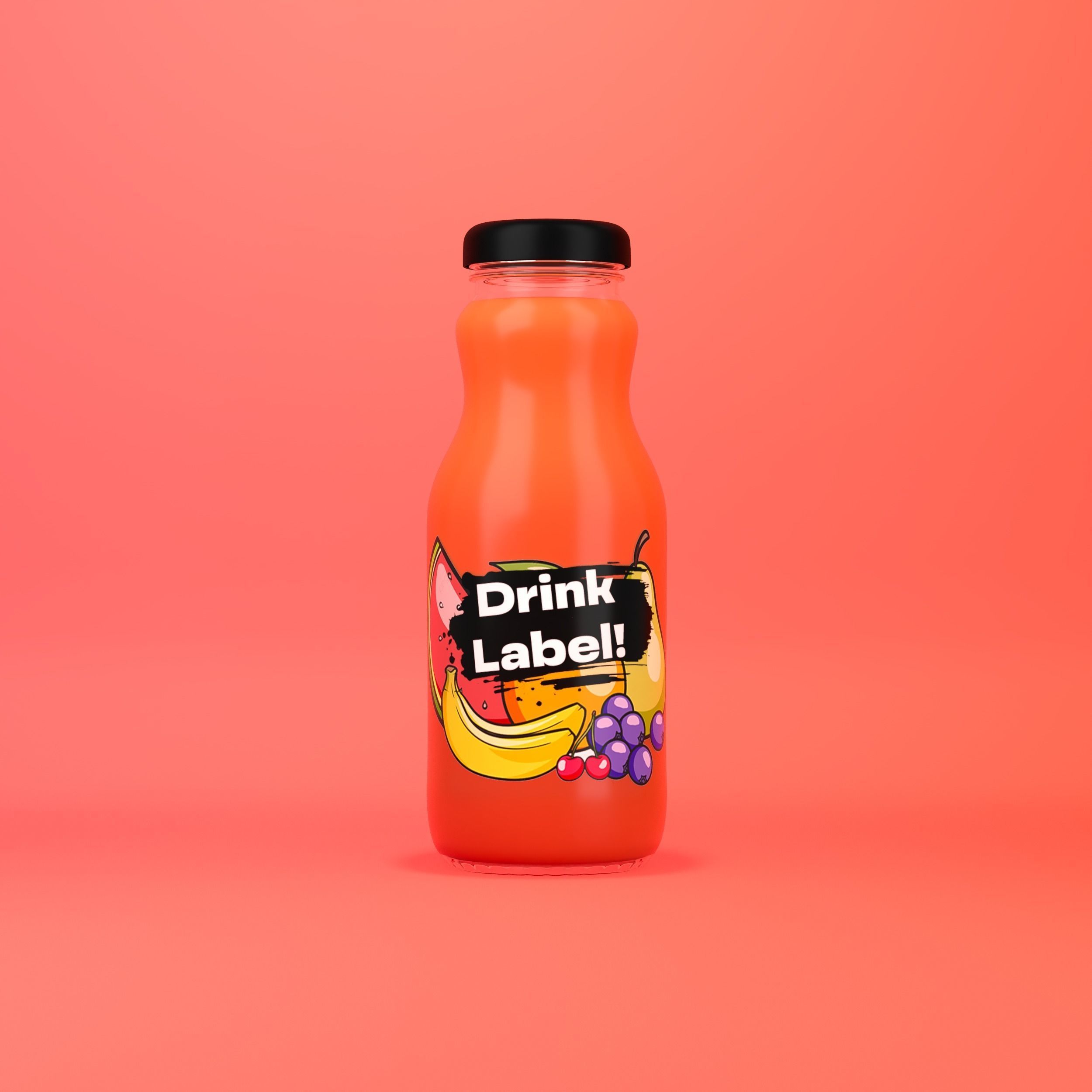 Glass Bottle Set with 7 Juice Materials free 3D model animated | CGTrader