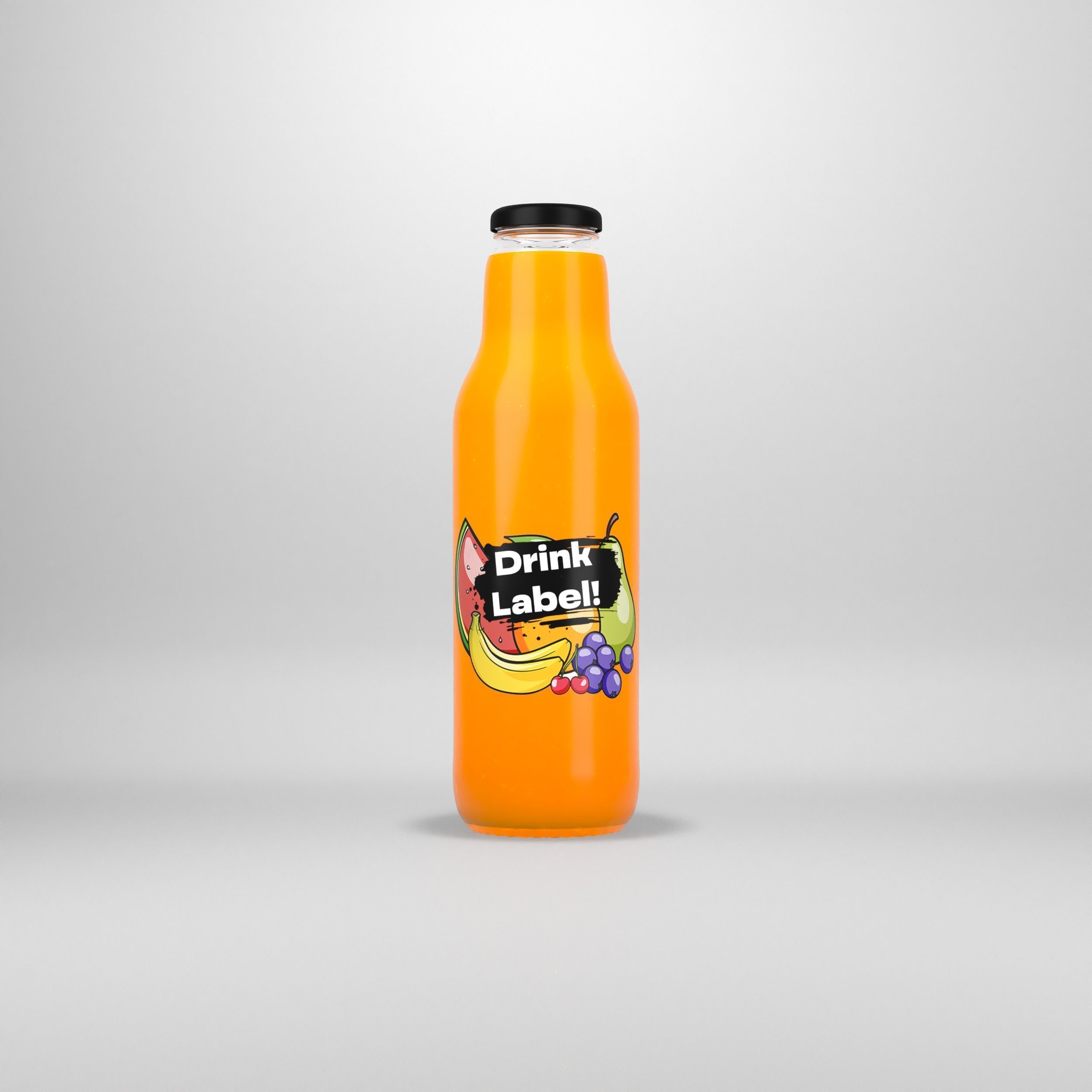 Glass Bottle Set with 7 Juice Materials free 3D model animated | CGTrader