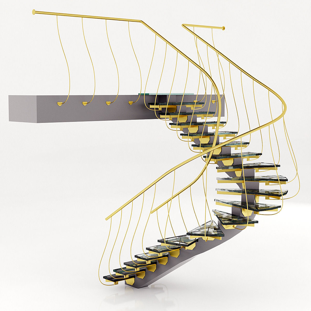 contemporary staircase 3D model | CGTrader