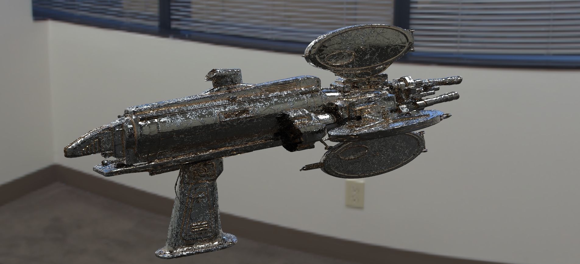 Retro Martian Sci-Fi Pistol 2 3D 3D model | CGTrader