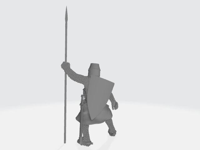 Medieval knight with lance 3D model 3D printable | CGTrader