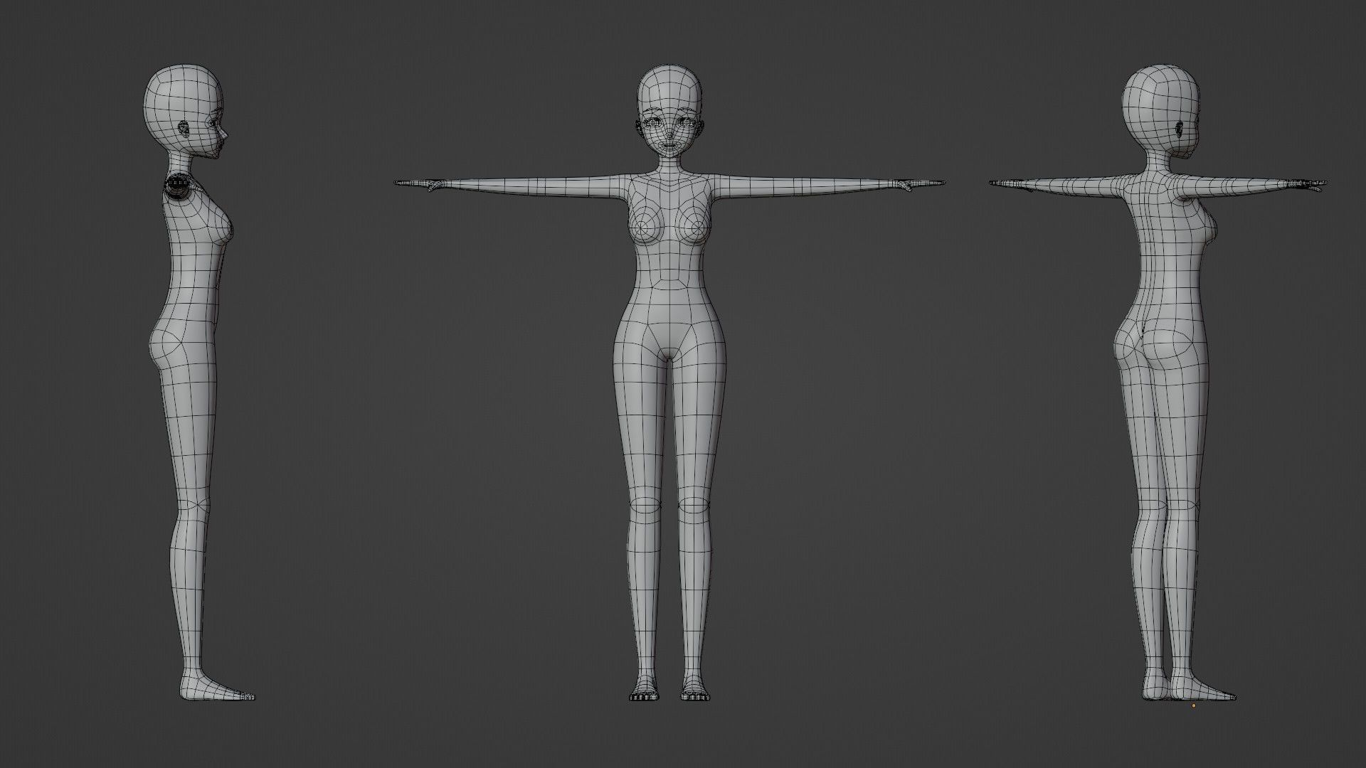 3D model Anime Girl Base Model VR / AR / low-poly | CGTrader