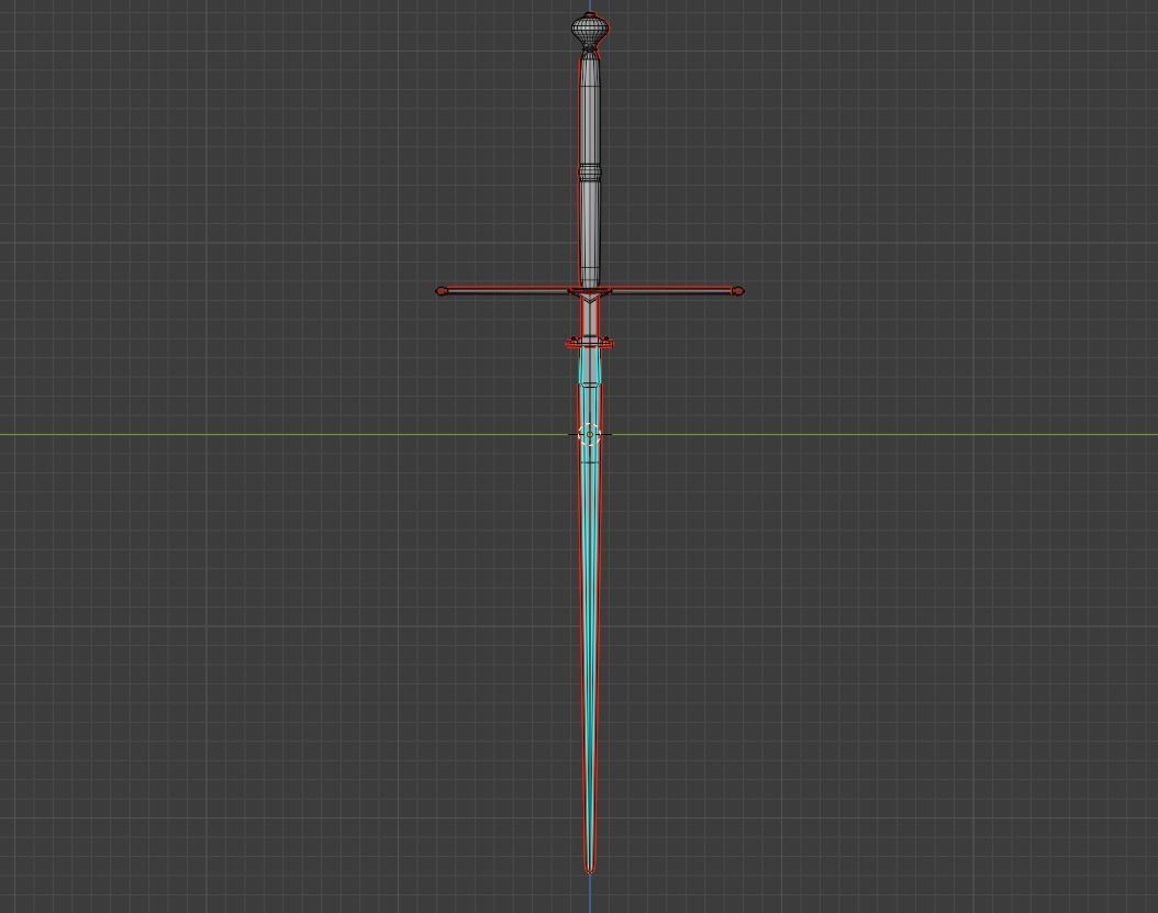 3D model Montante Spanish Steel Greatsword with Ring-Guard VR / AR ...