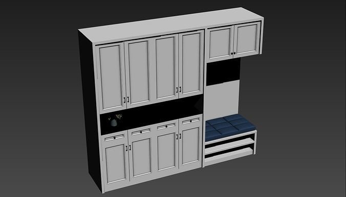 Cabinet kitchen with cabinets and drawers free 3D model | CGTrader
