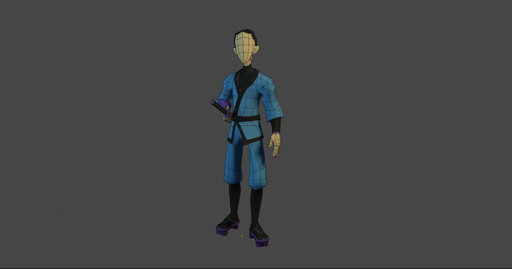 low poly samurai avatar last airbender free 3D model rigged | CGTrader
