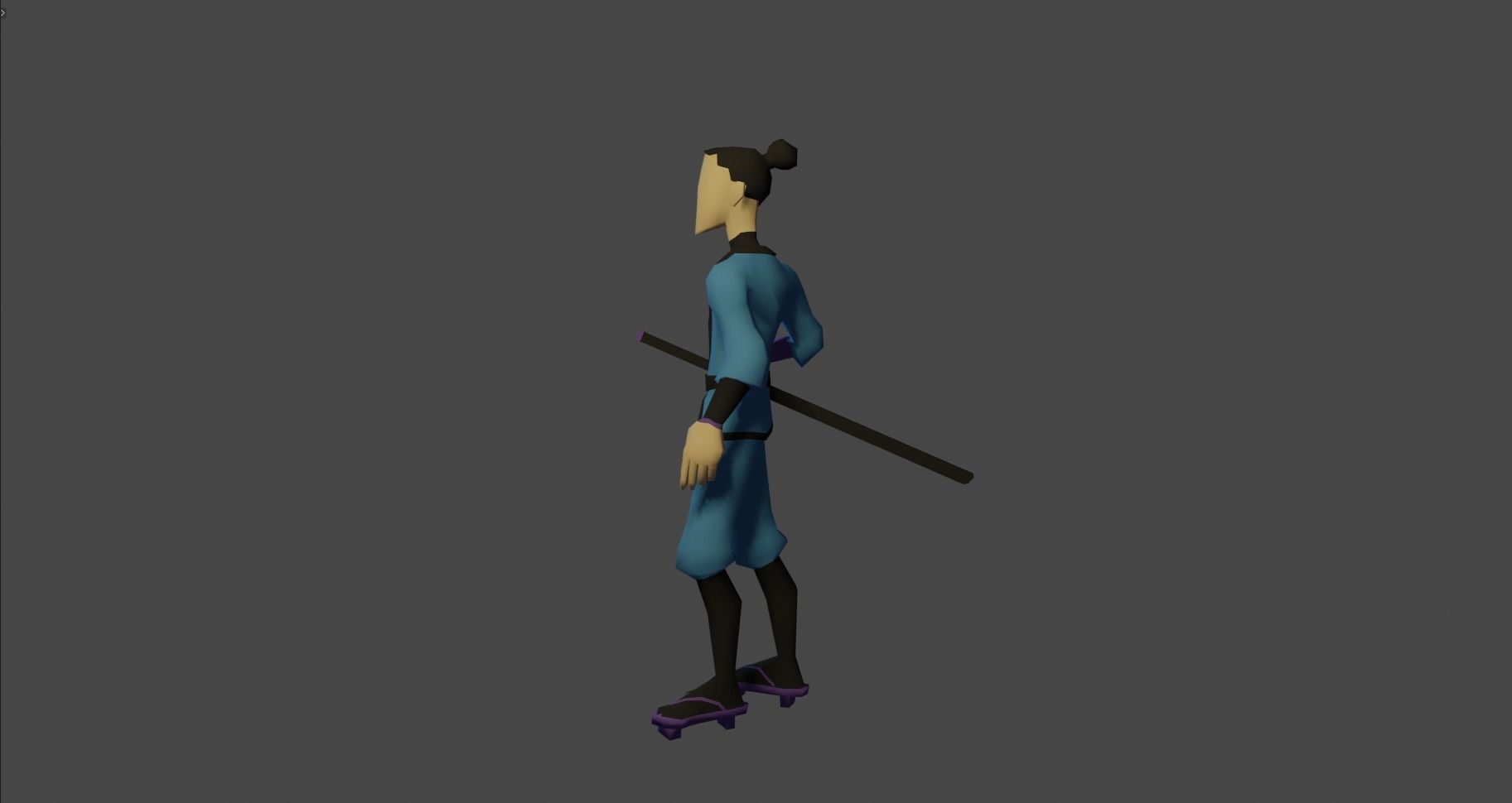 low poly samurai avatar last airbender free 3D model rigged | CGTrader