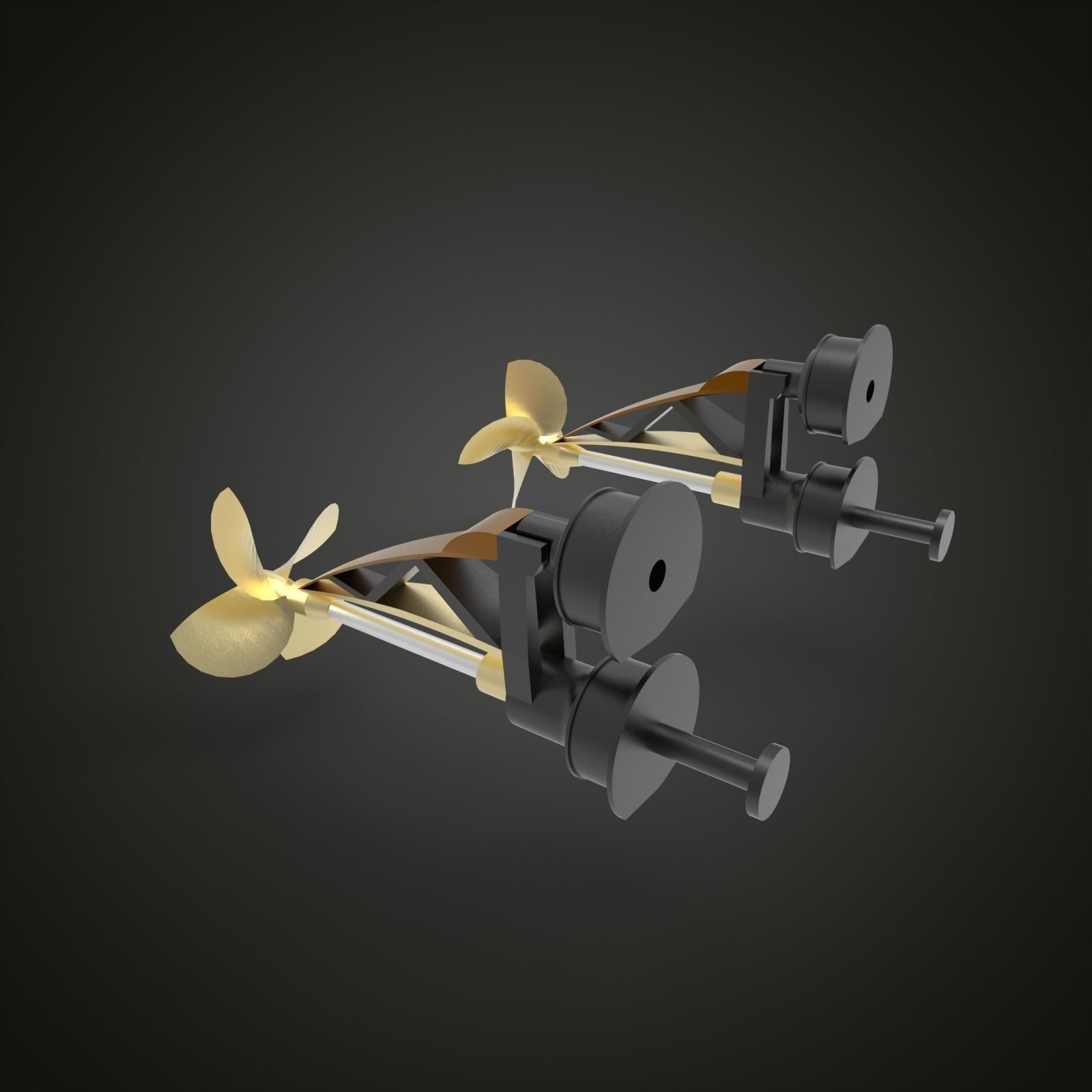 Surface drive propeller ship 3D model | CGTrader