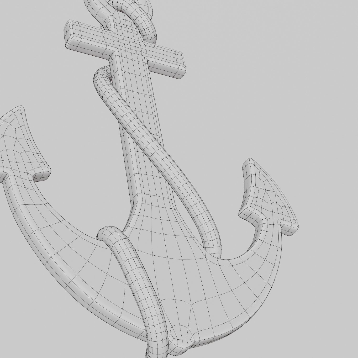 3D model Wooden Ship Anchor with Rope VR / AR / low-poly | CGTrader