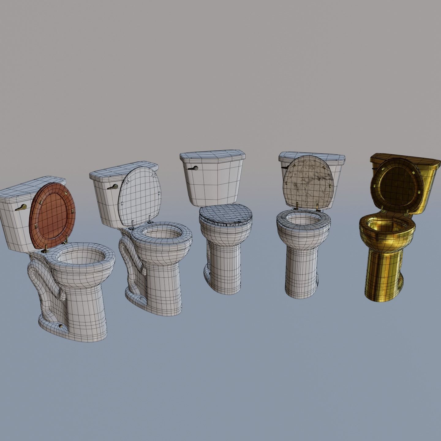 3D model Toilet Bowl Pack 1 VR / AR / low-poly | CGTrader