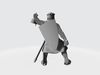 Medieval knight celebrating holding pagan helmet 3D model 3D printable ...