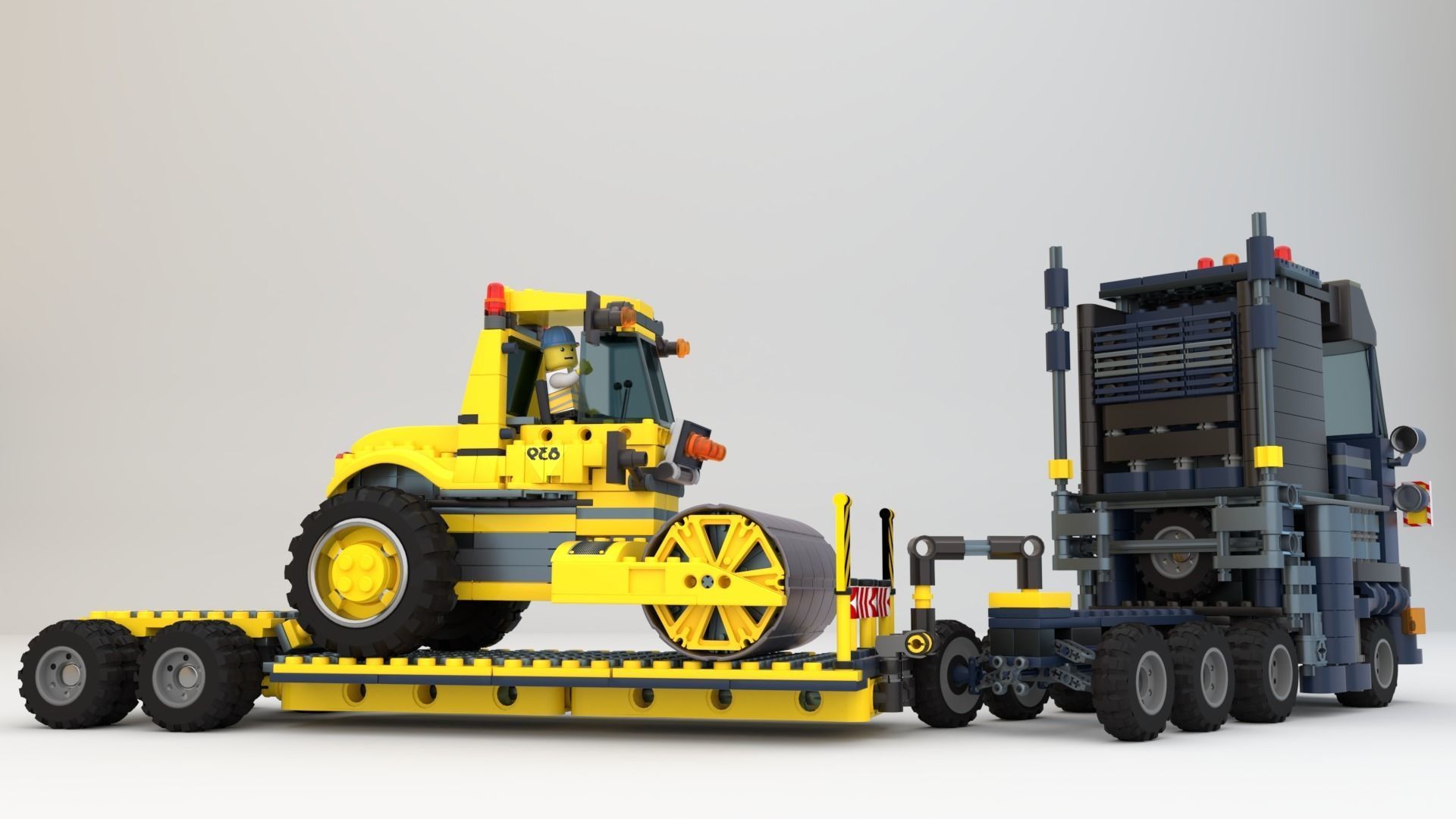 Lego workers and construction equipment 3D model rigged | CGTrader