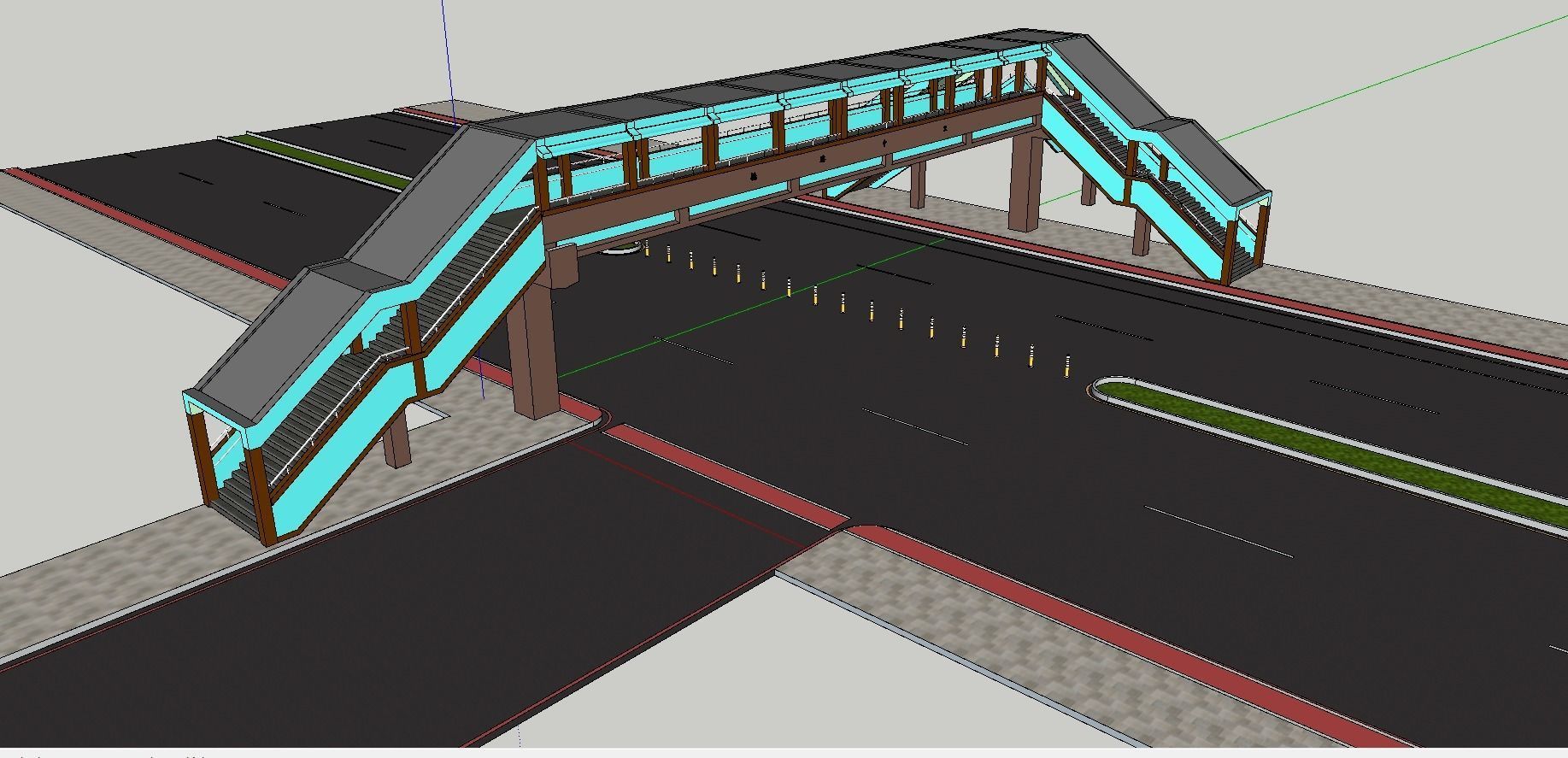 Skywalk bridge over road free 3D model | CGTrader