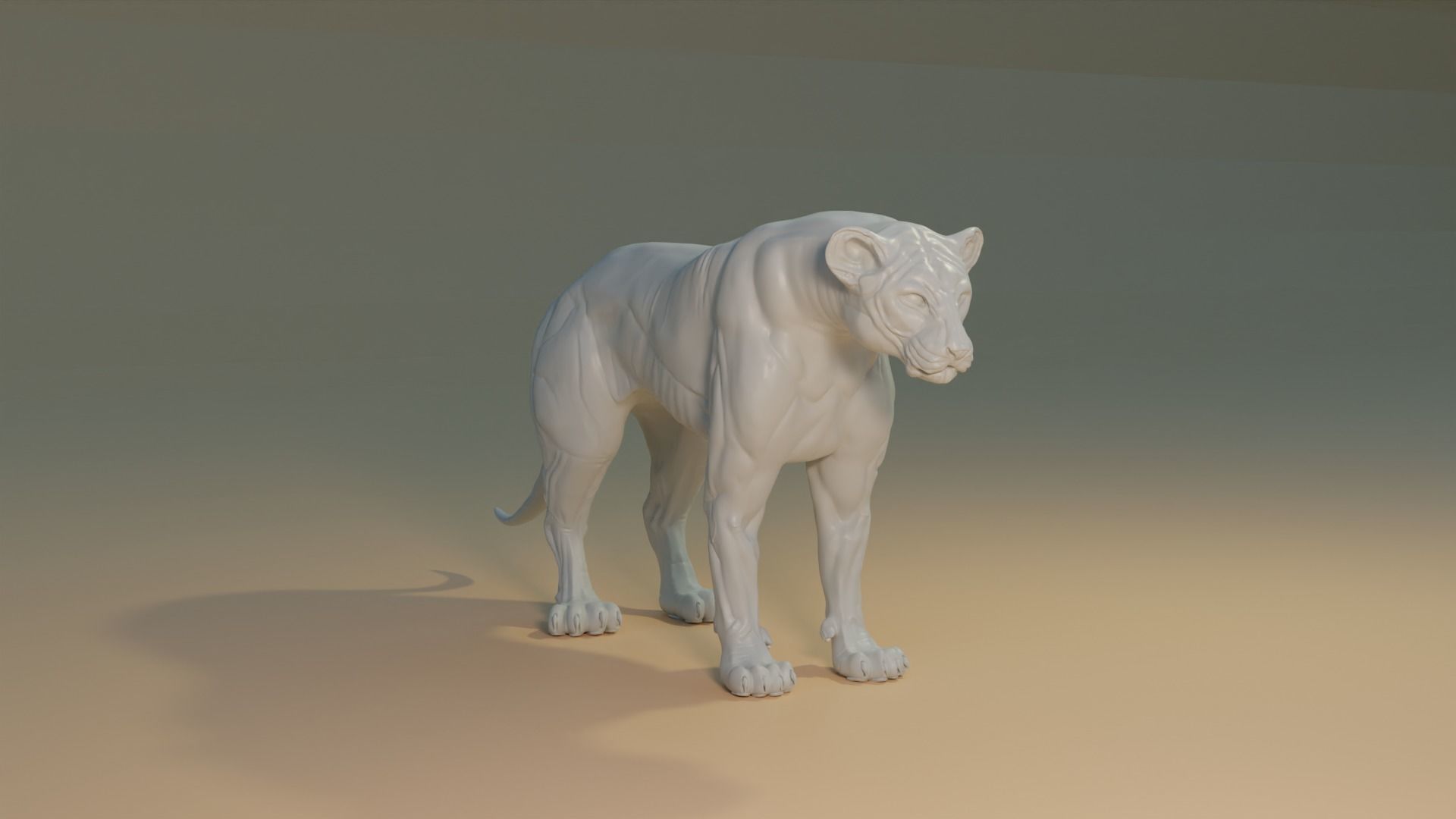 Lion or Lioness - Highpoly Sculpture 3D model in Blender 3D model ...