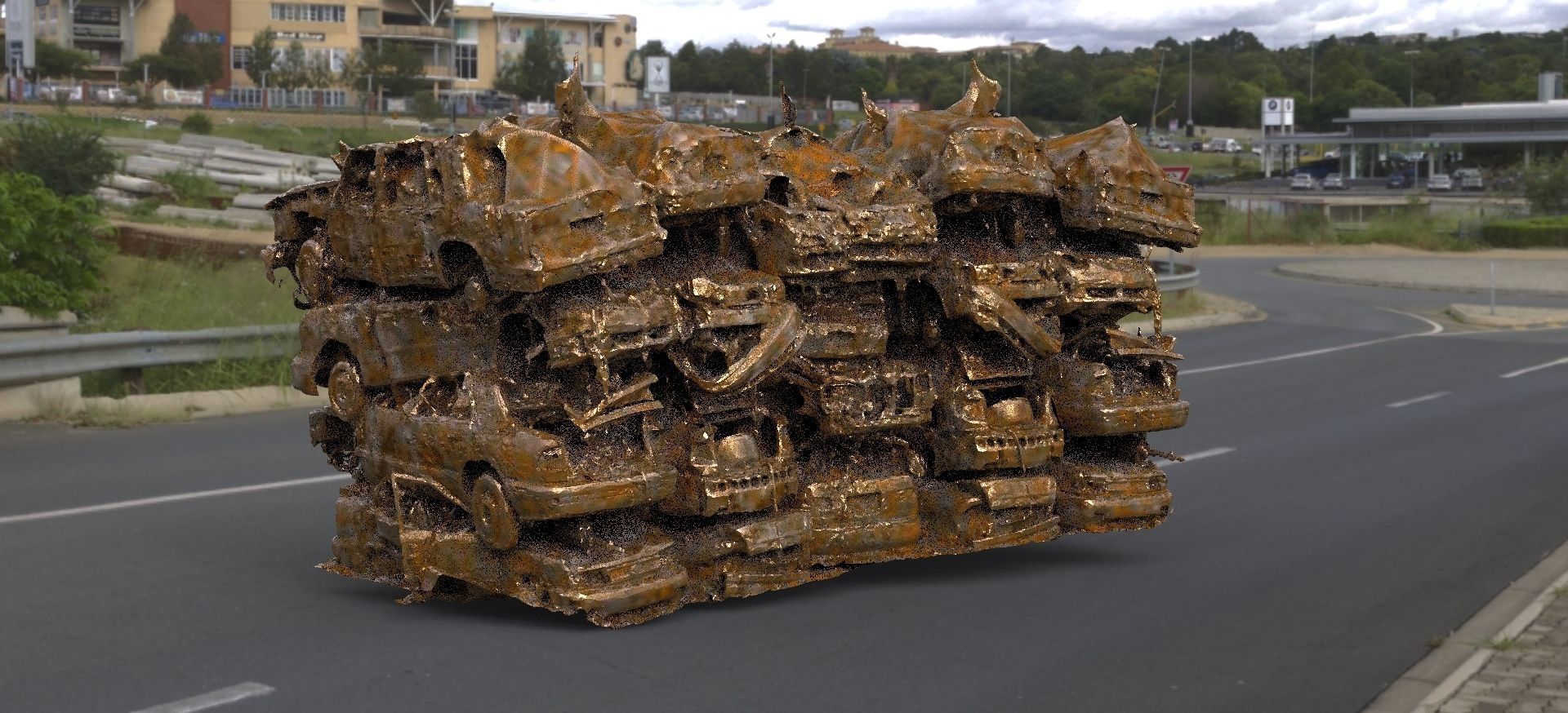 Stacked cars on top of each other 3D model | CGTrader
