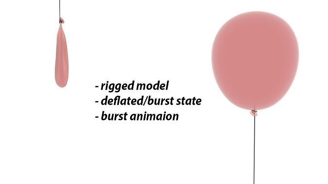 Bursting Baloon 3D model animated rigged | CGTrader
