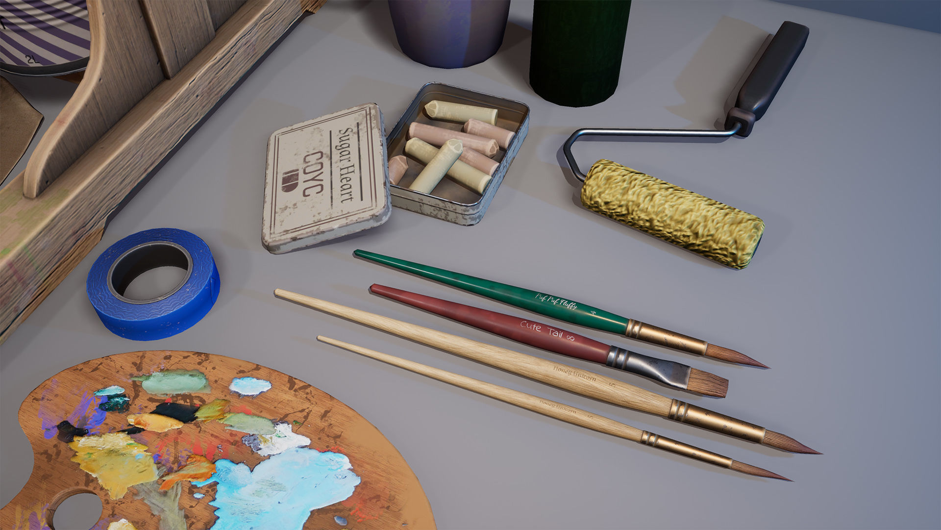 3D model Game asset Painter Tools Pack for UE4 VR / AR / low-poly ...