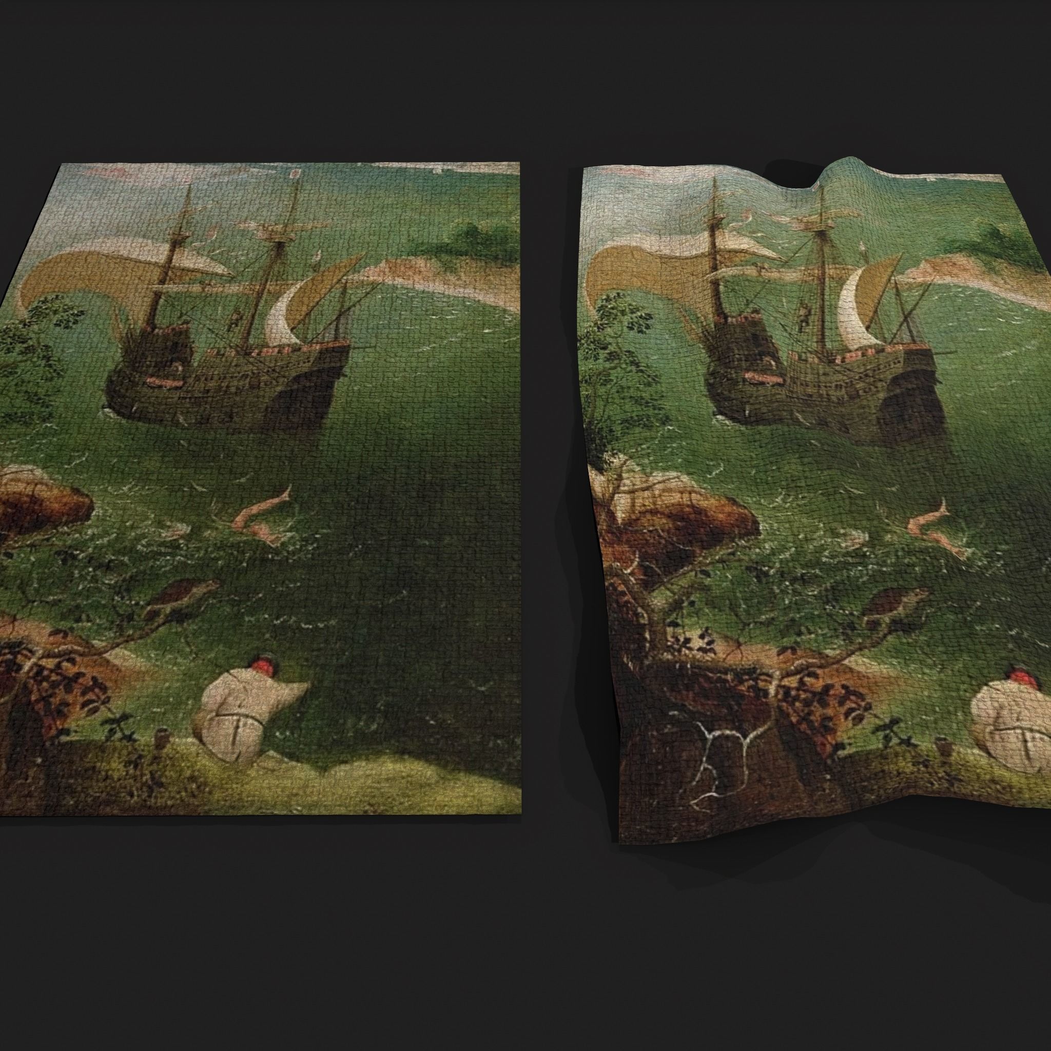 3D model Landscape with the Fall of Icarus VR / AR / low-poly | CGTrader