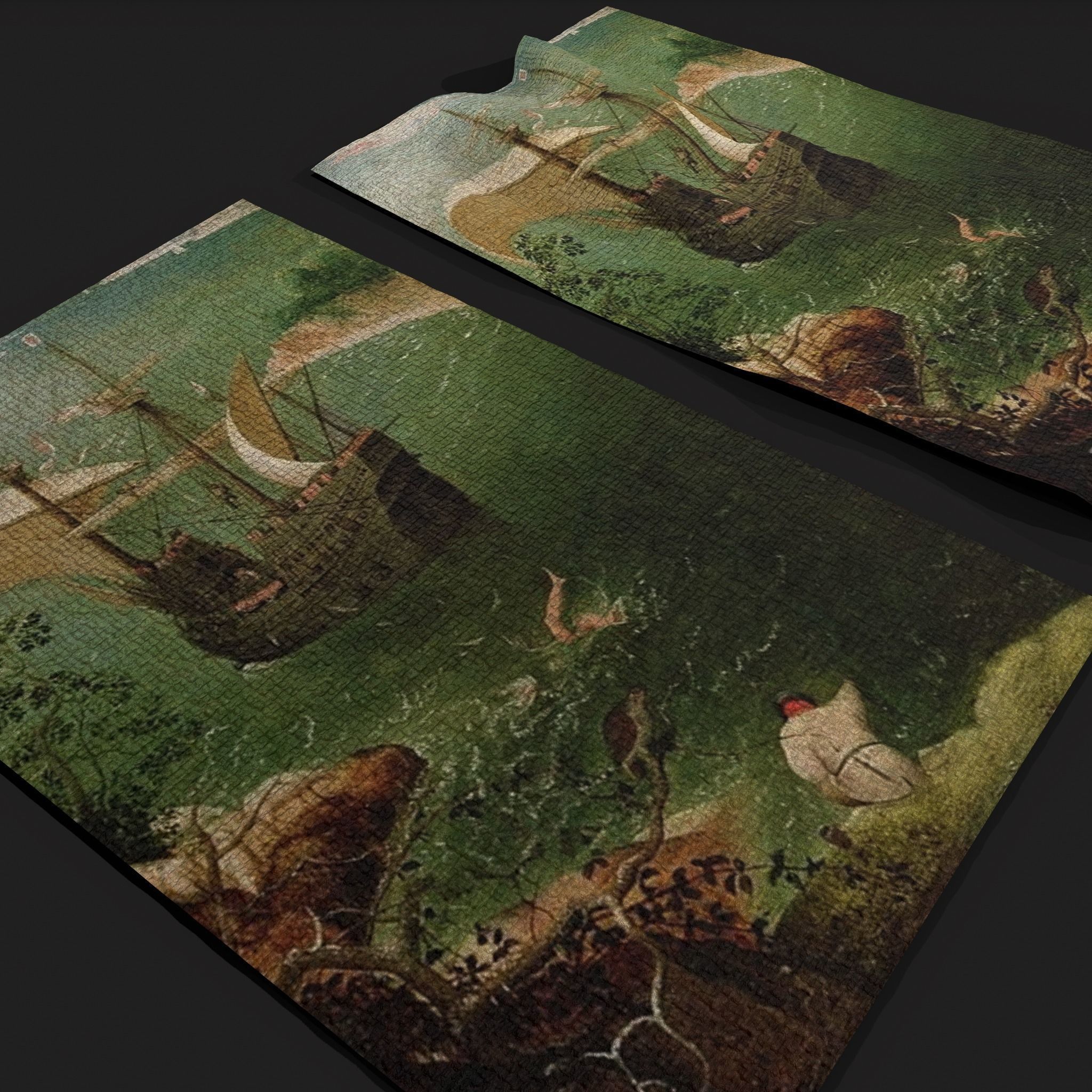 3D model Landscape with the Fall of Icarus VR / AR / low-poly | CGTrader