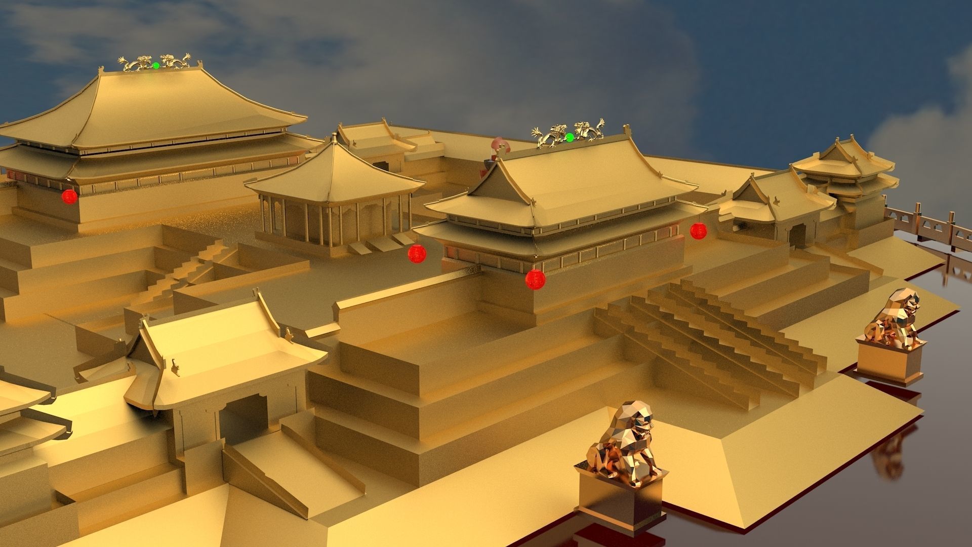 Chinese ancient Tiananmen Beijing Forbidden City 3D model | CGTrader