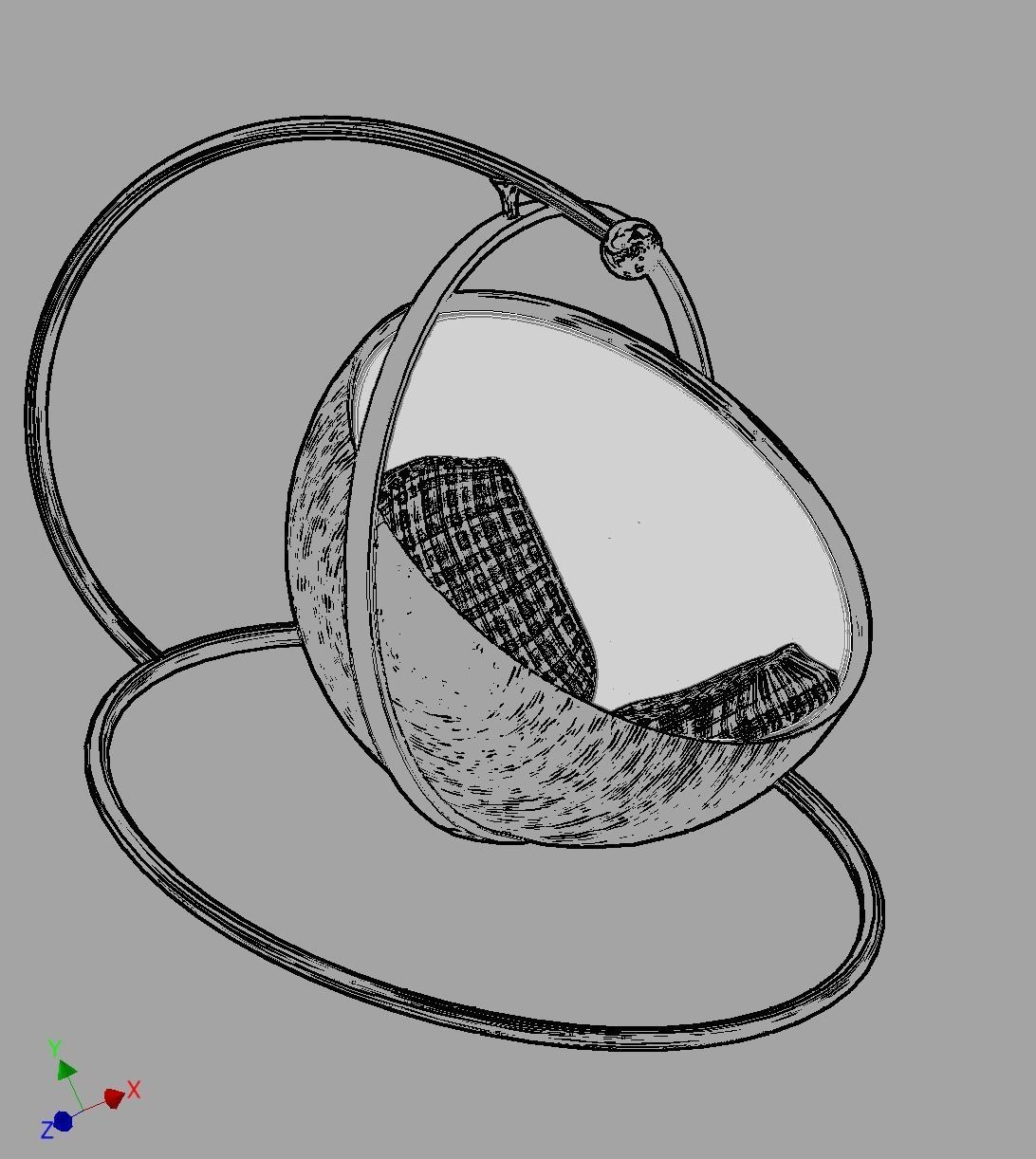 swing chair handling chair inventor model 3D model 3D printable | CGTrader