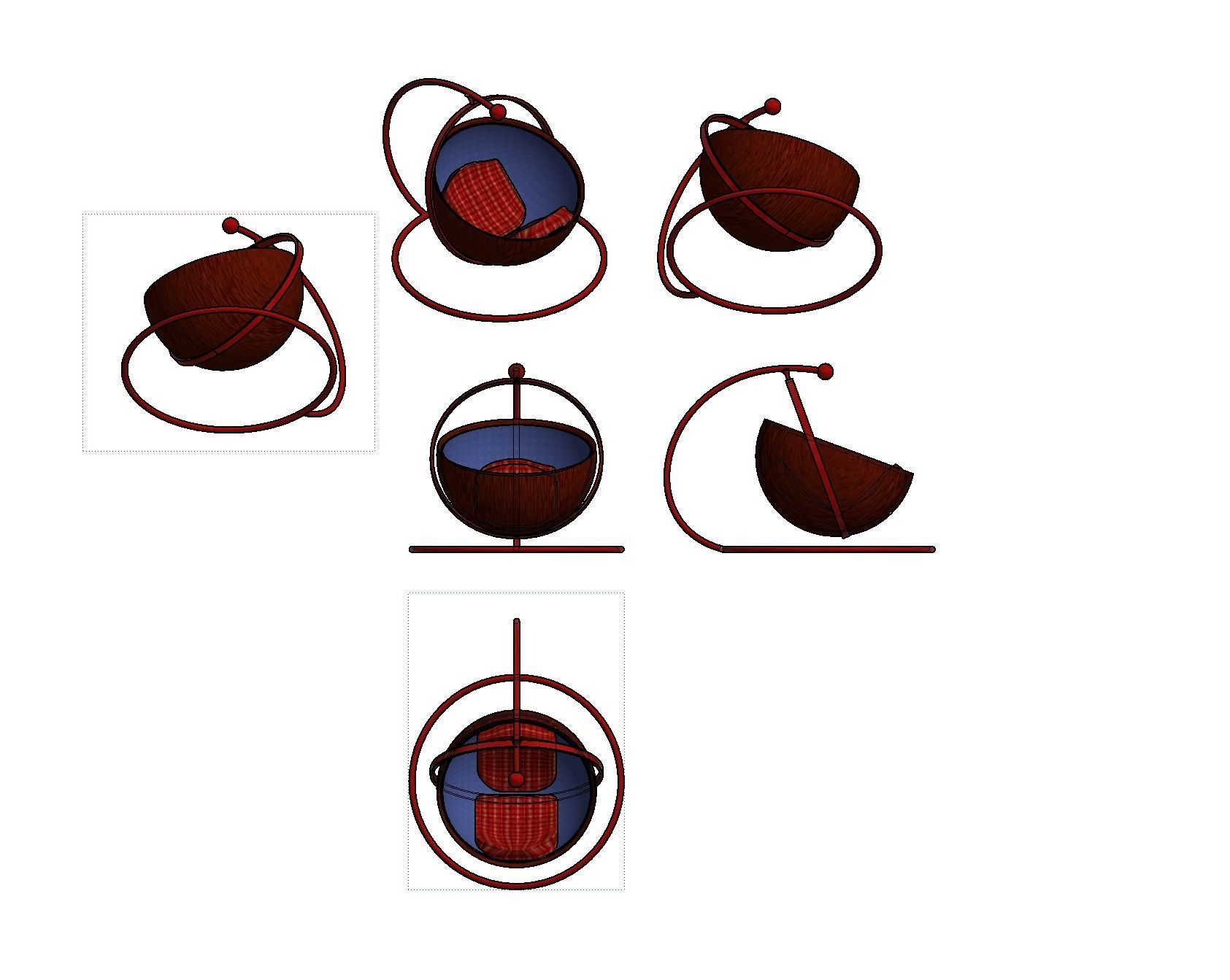 swing chair handling chair inventor model 3D model 3D printable | CGTrader