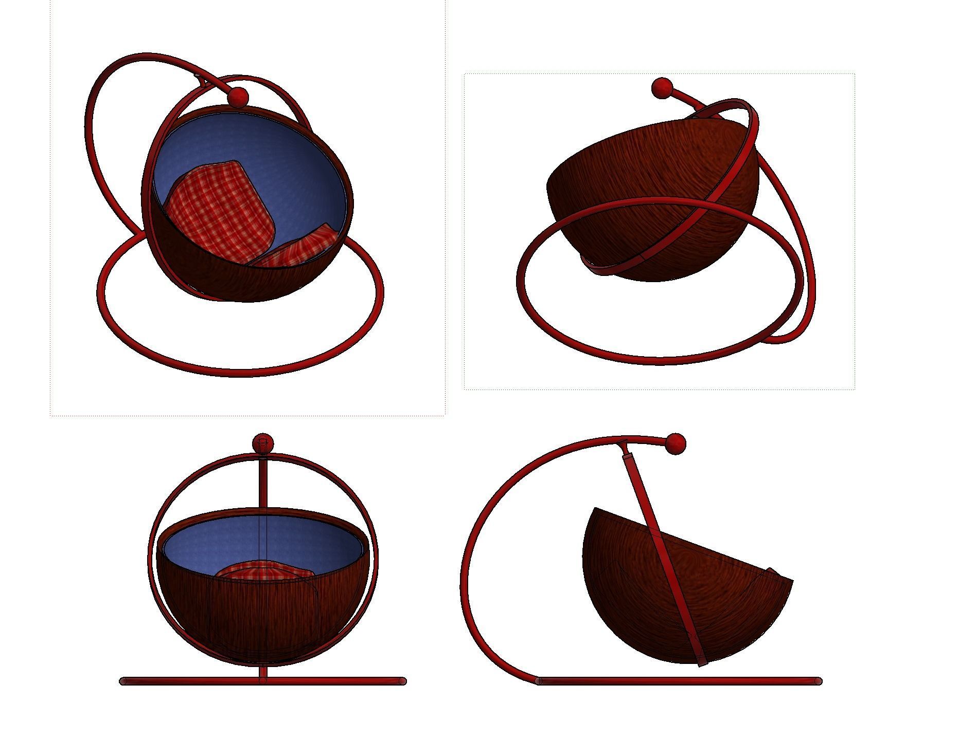 swing chair handling chair inventor model 3D model 3D printable | CGTrader
