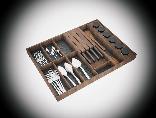 Fork Spoon Knife Drawer free 3D model | CGTrader