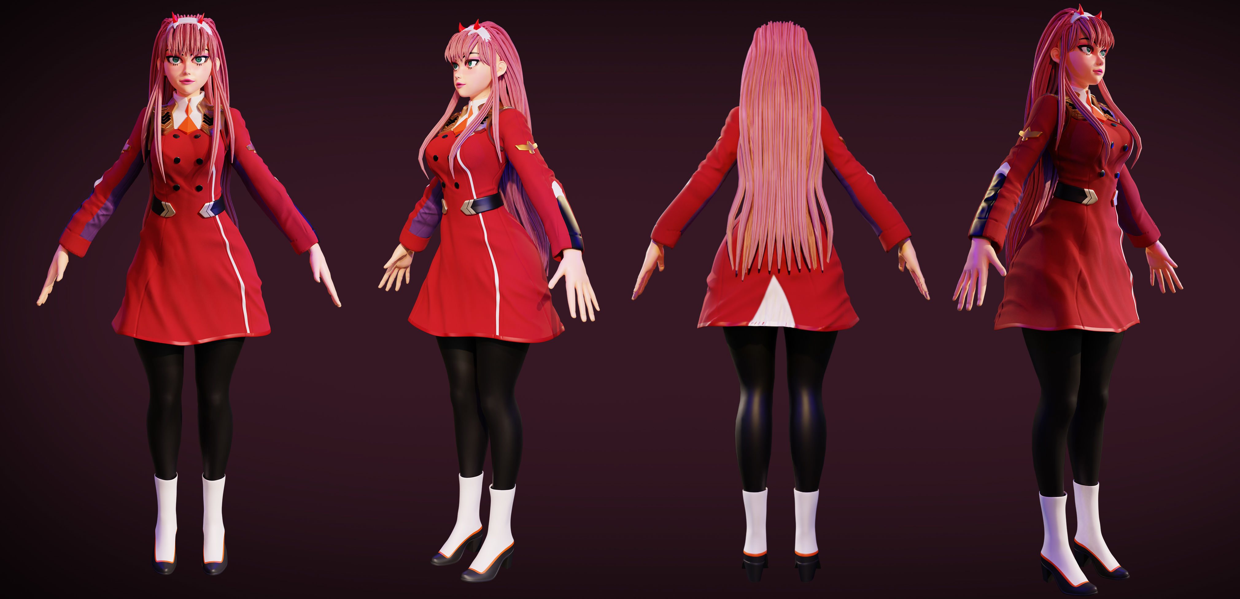3D model Zero Two - Darling in the Franxx VR / AR / low-poly | CGTrader