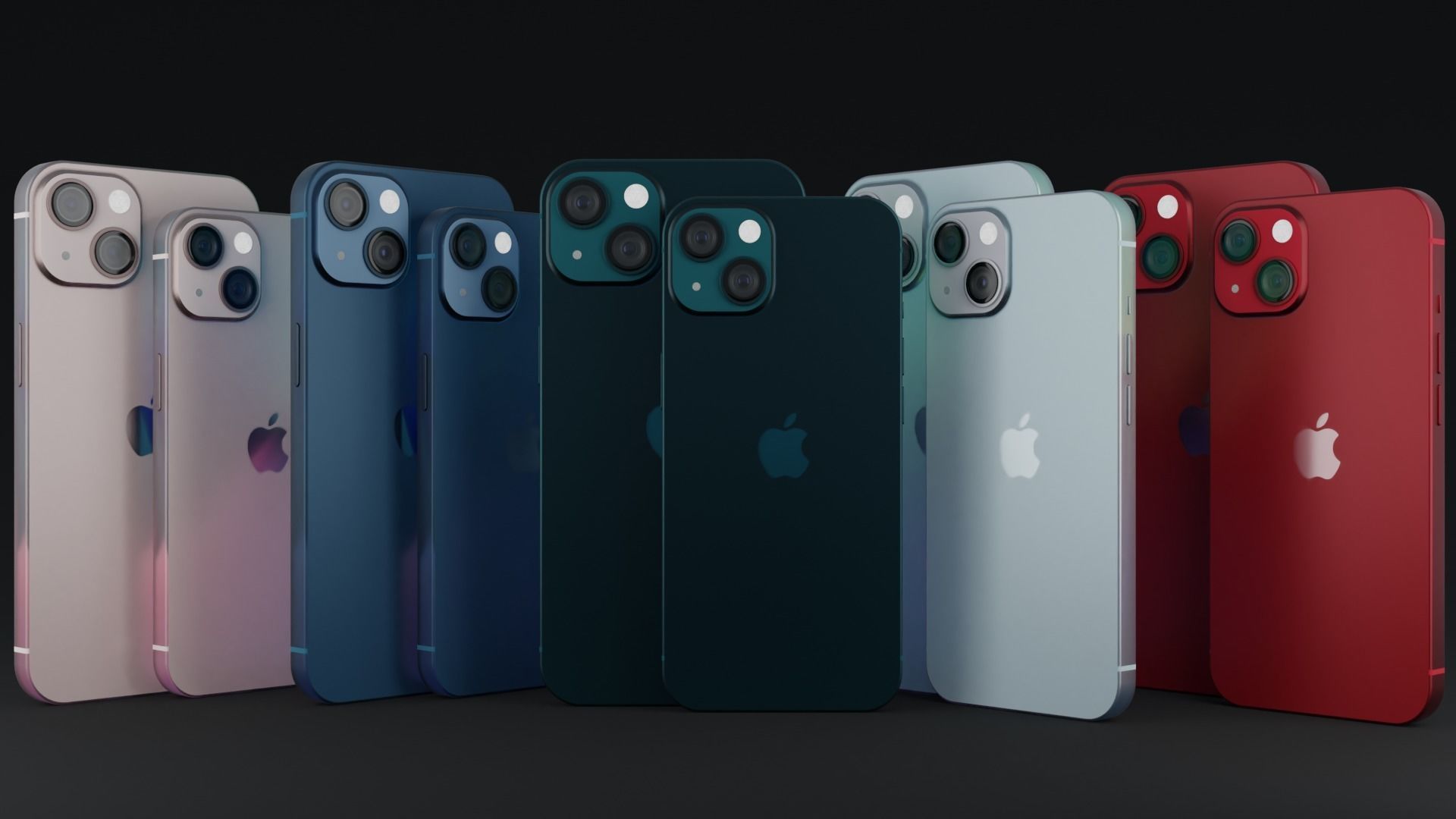 I Phone 13 with all variants with original colors and dimensions 3D ...