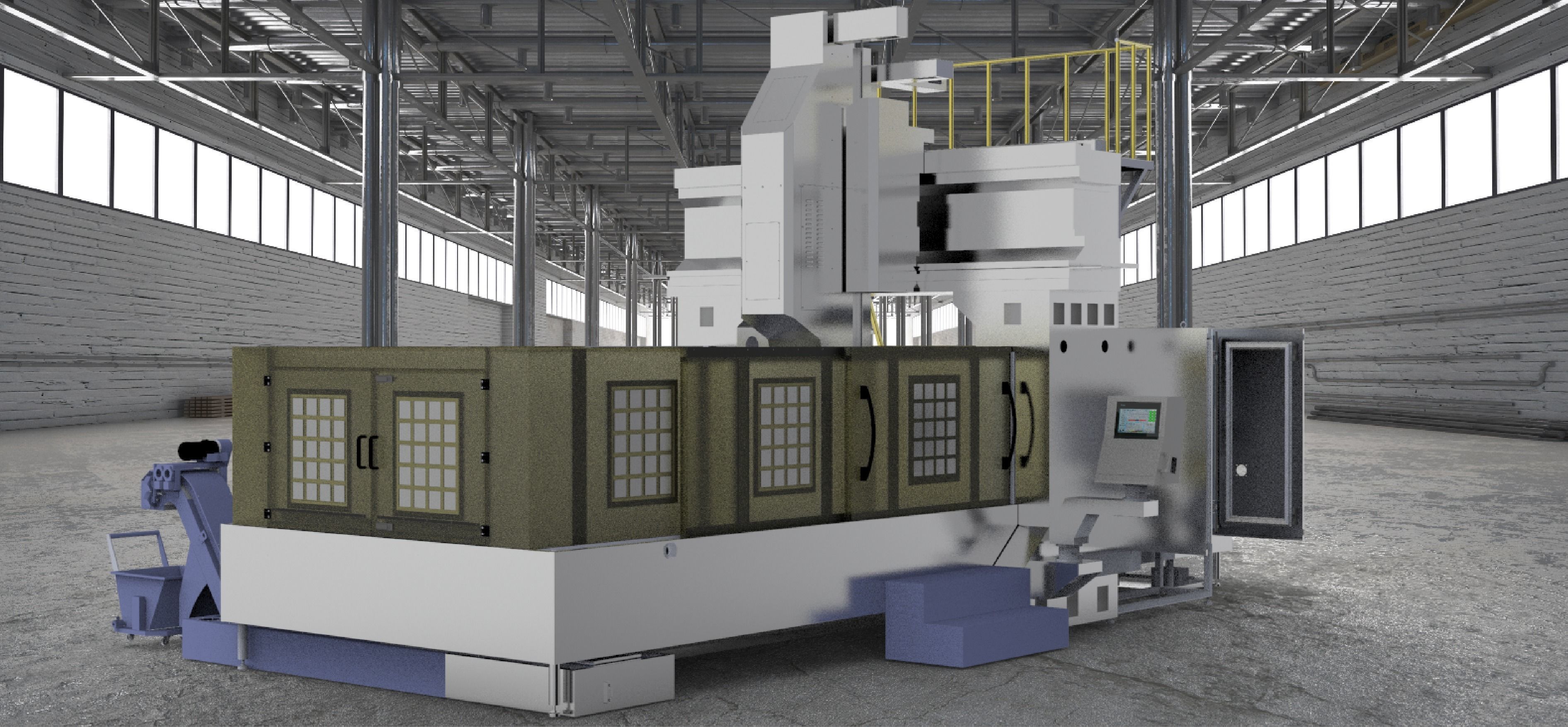 Large gantry milling machine 3D model | CGTrader