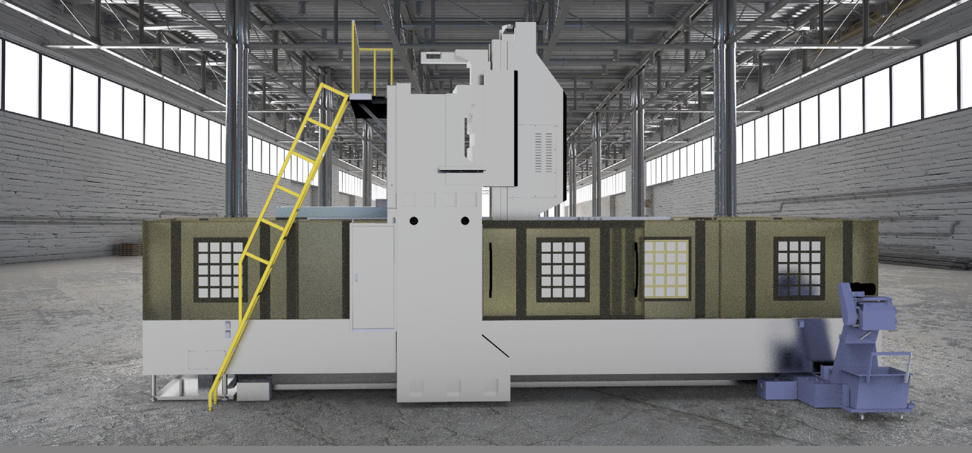 Large gantry milling machine 3D model | CGTrader