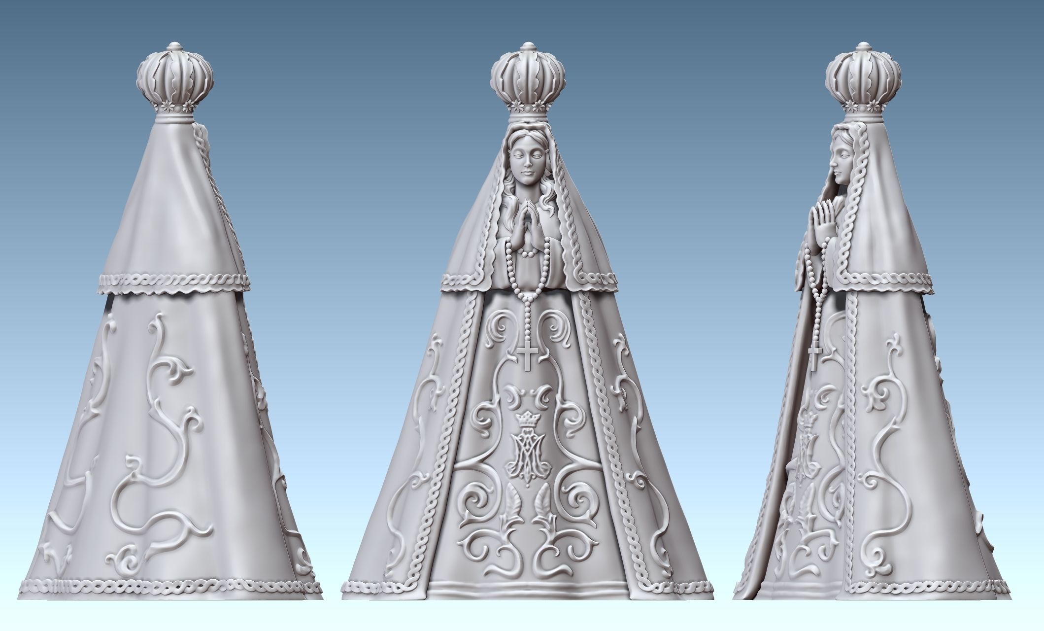 Our Lady of Valley - Virgen del Valle - CNC - 3D model 3D printable ...