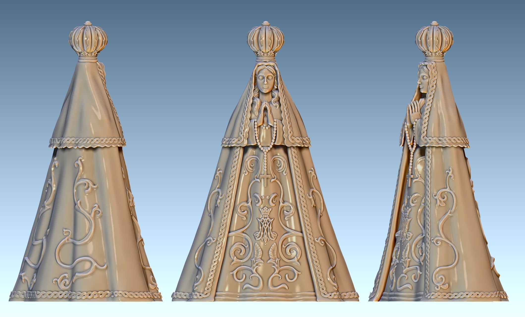 Our Lady of Valley - Virgen del Valle - CNC - 3D model 3D printable ...