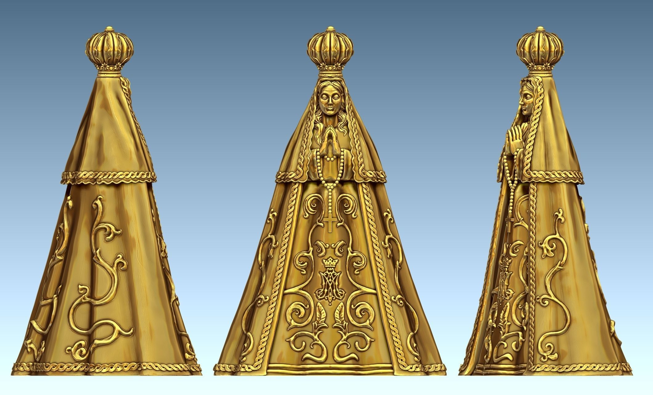 Our Lady of Valley - Virgen del Valle - CNC - 3D model 3D printable ...