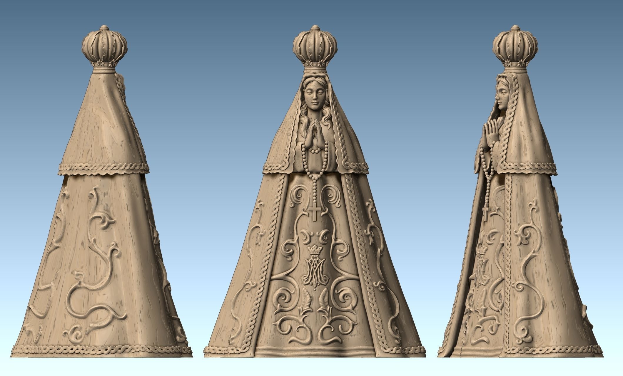 Our Lady of Valley - Virgen del Valle - CNC - 3D model 3D printable ...
